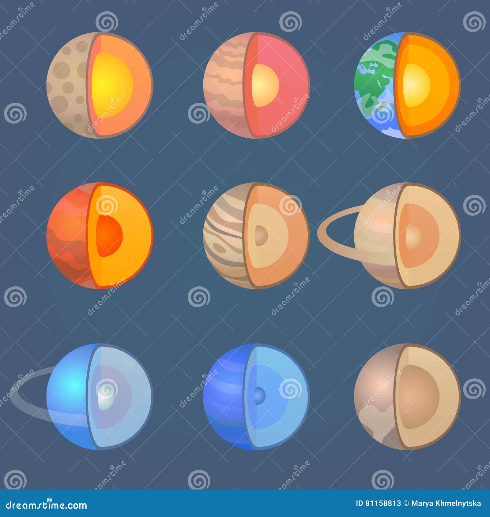 Planet icons. stock vector. Illustration of mars, mercury - 81158813