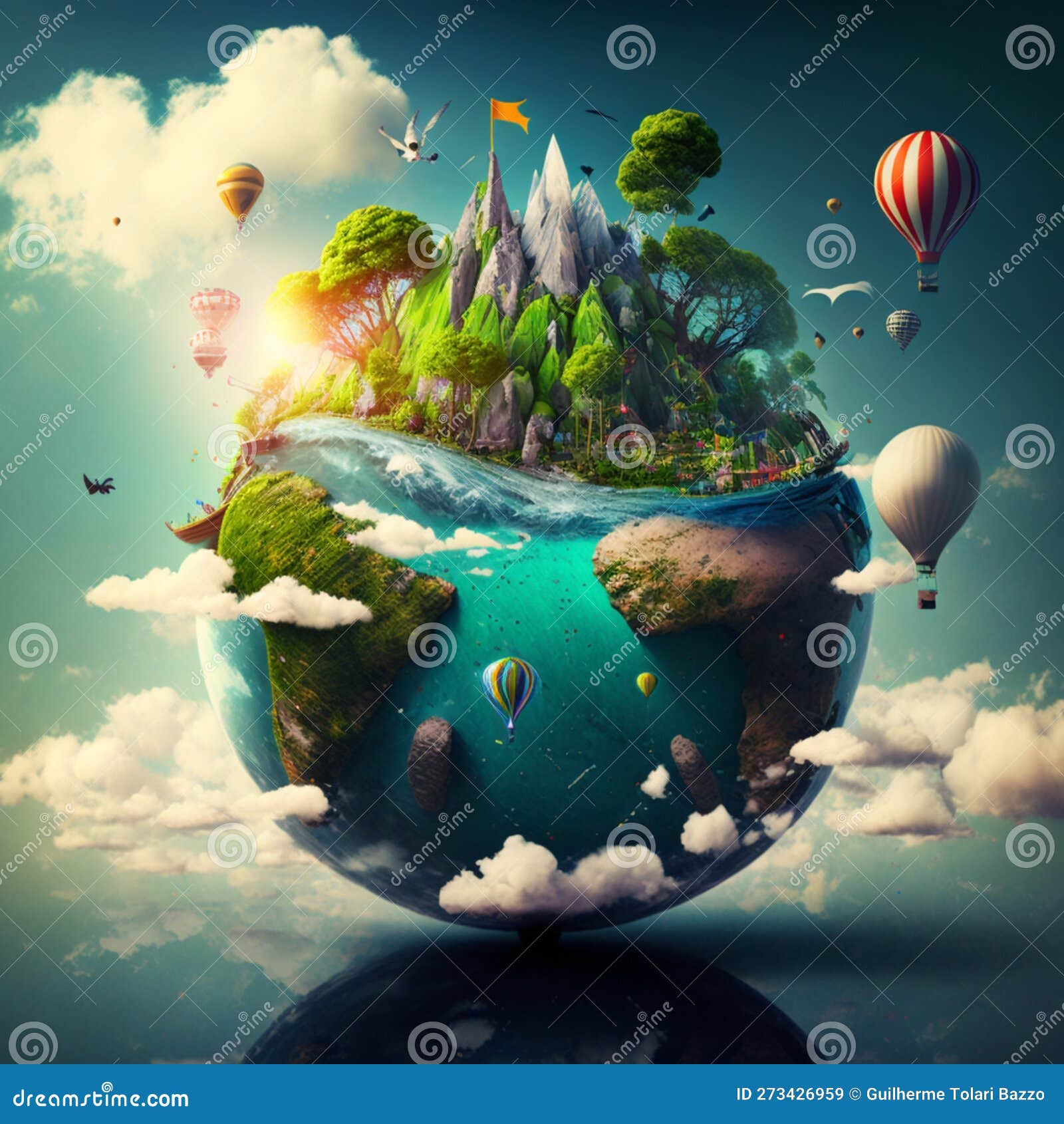 Planet Illustration - Drawing Desert, Ice, Forest, Mountain Planets ...