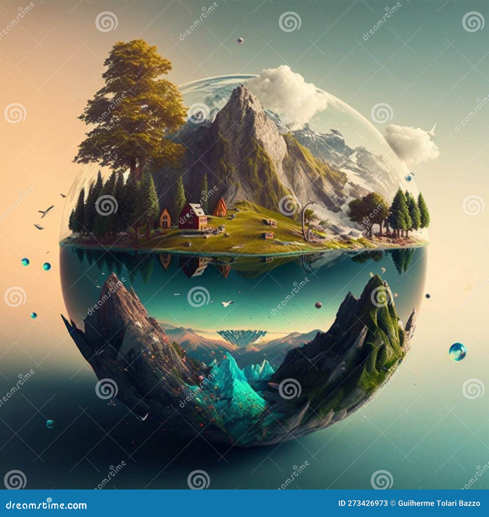 Planet Illustration - Drawing Desert, Ice, Forest, Mountain Planets ...