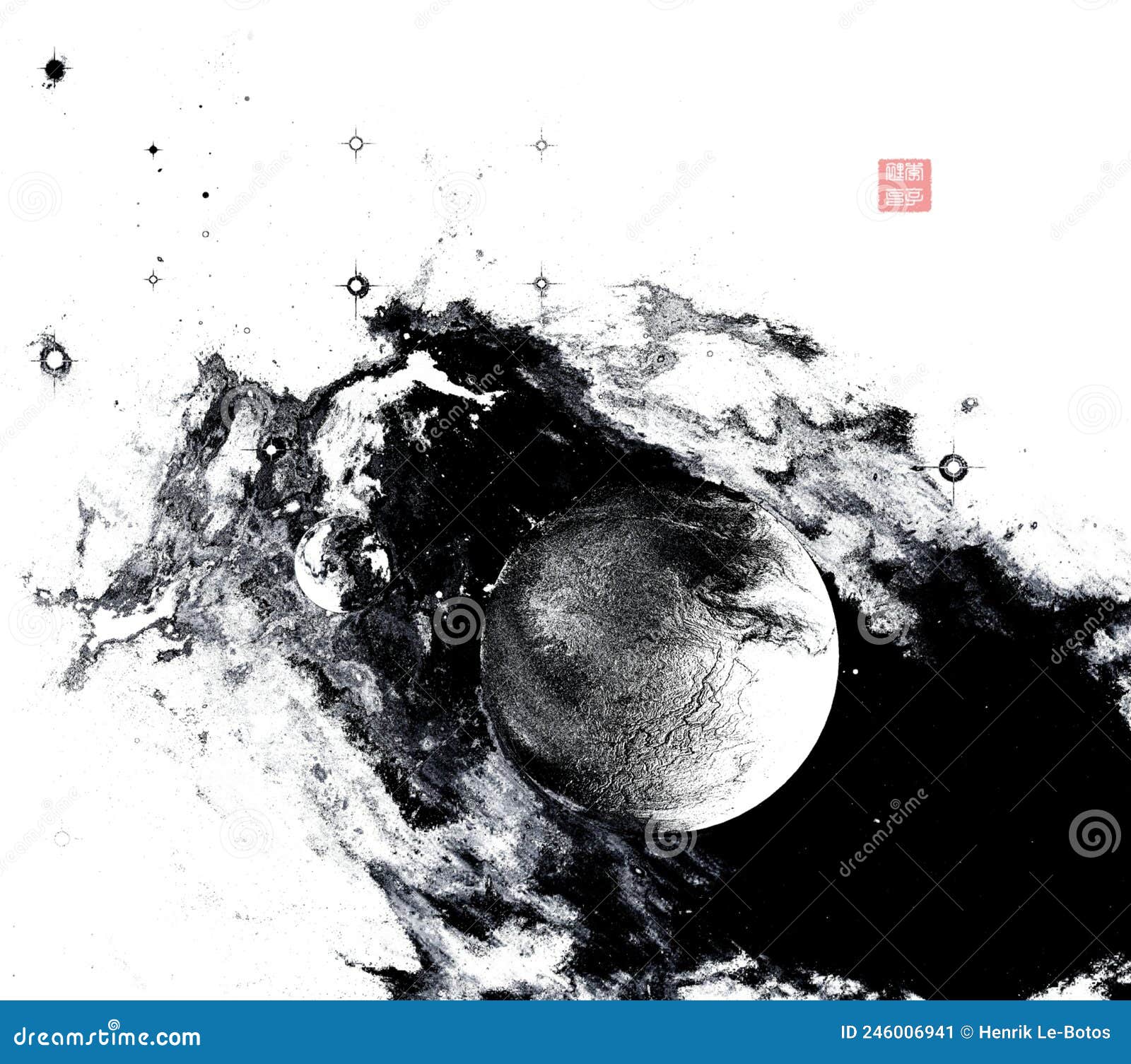 Planet Ink Outerspace Scifi Stock Image - Image of cartoon, nose: 246006941