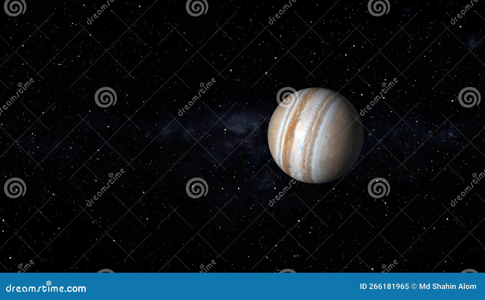 Planet Jupiter on Black Background with Stars. Jupiter Planet View Form ...