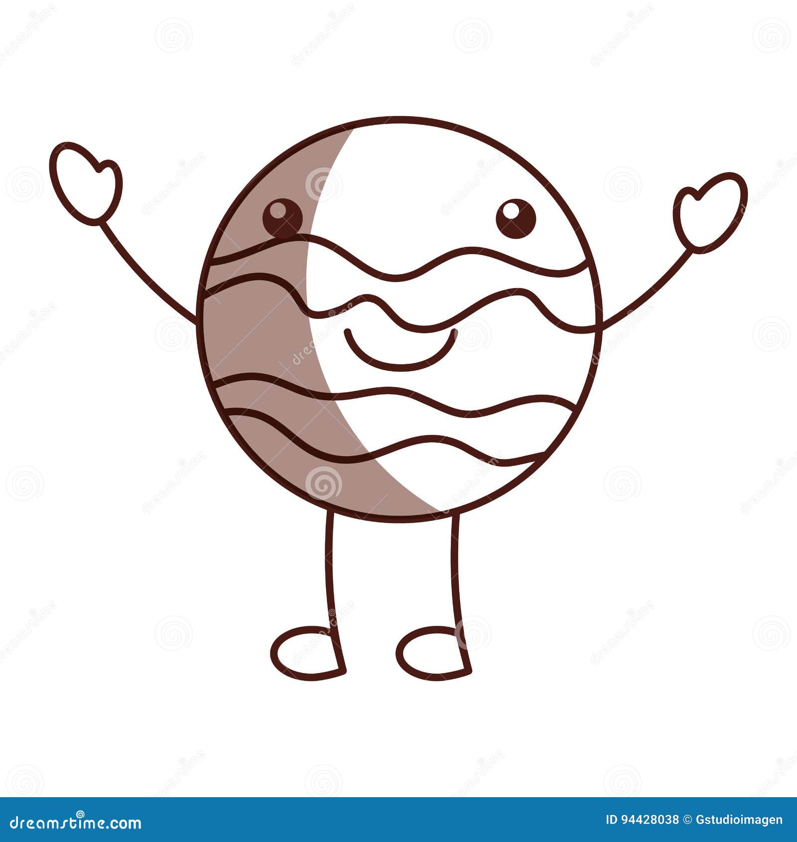 Planet Jupiter Comic Character Stock Vector - Illustration of kawaii ...