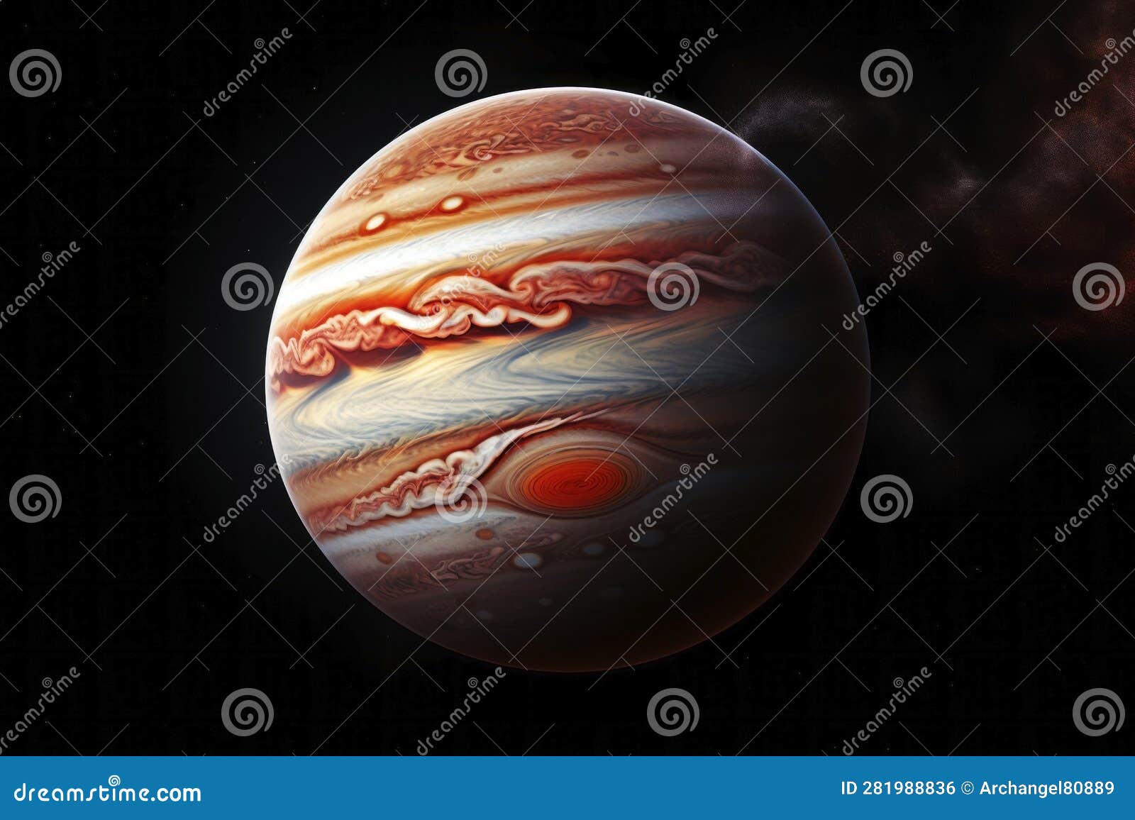 Planet Jupiter on a Dark Background. Generative AI Stock Illustration ...