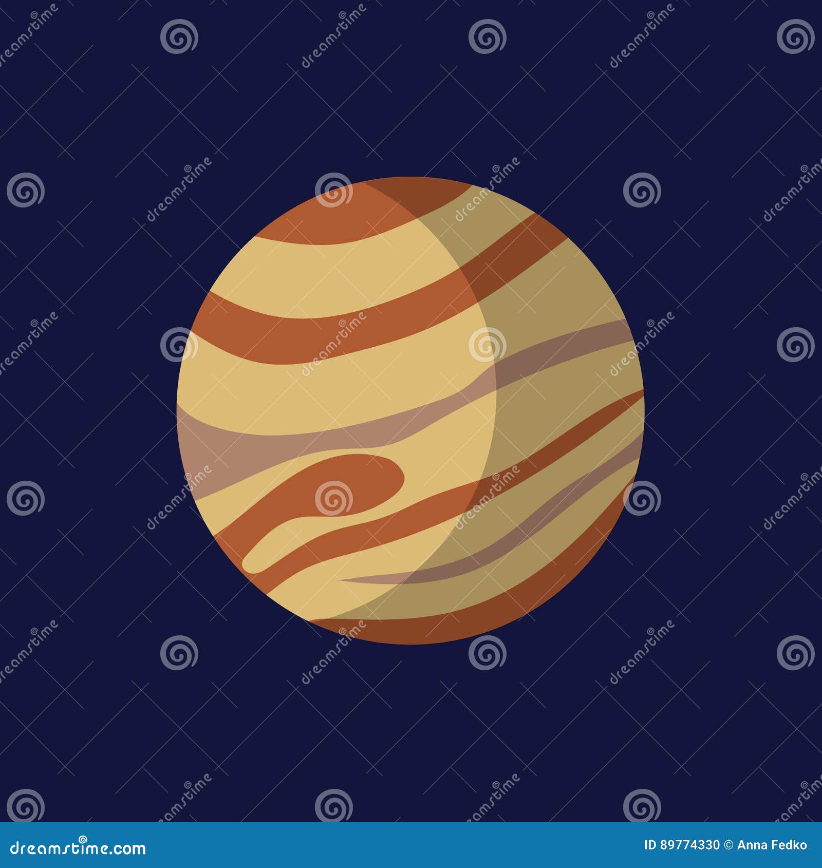 Planet Jupiter Icon. Element of Solar System. Solar System. Isolated ...