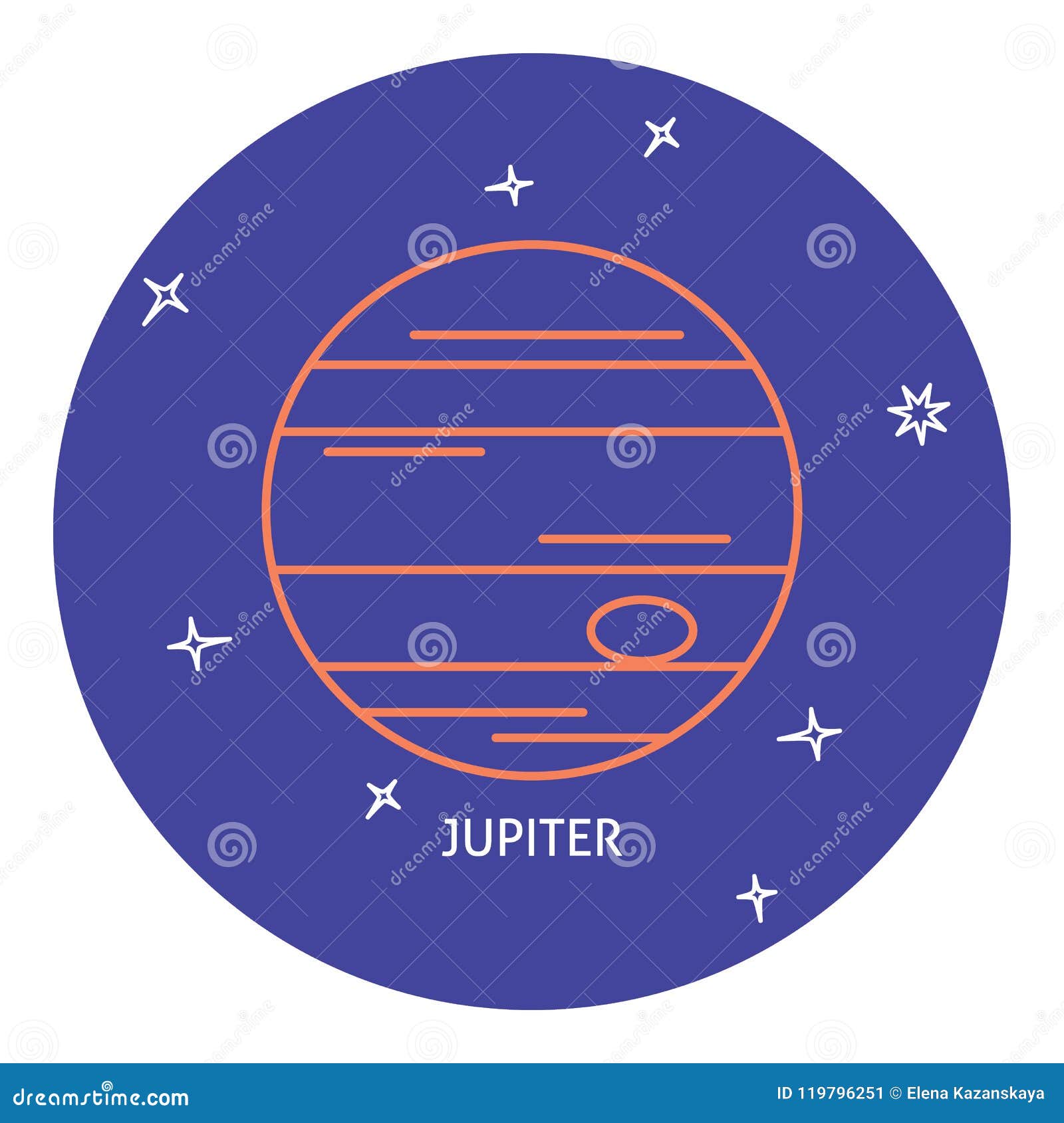 Jupiter Thin Line Icon. Jove Vector Illustration Isolated On White ... Jupiter Thin Line Icon. Jove Vector Illustration Isolated On White ...