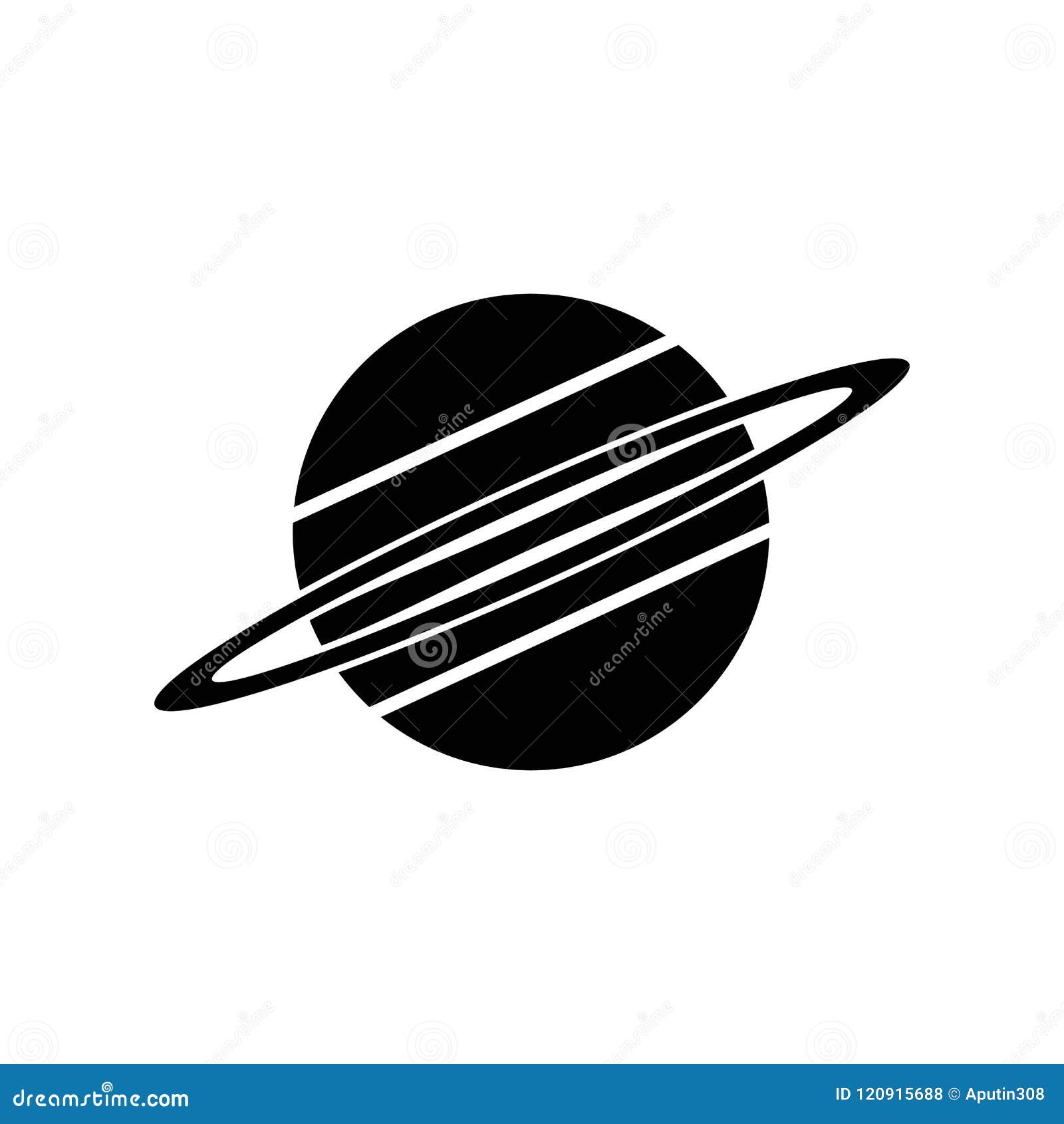 Planet Jupiter with Rings Icon. Isolated Stock Vector - Illustration of ...