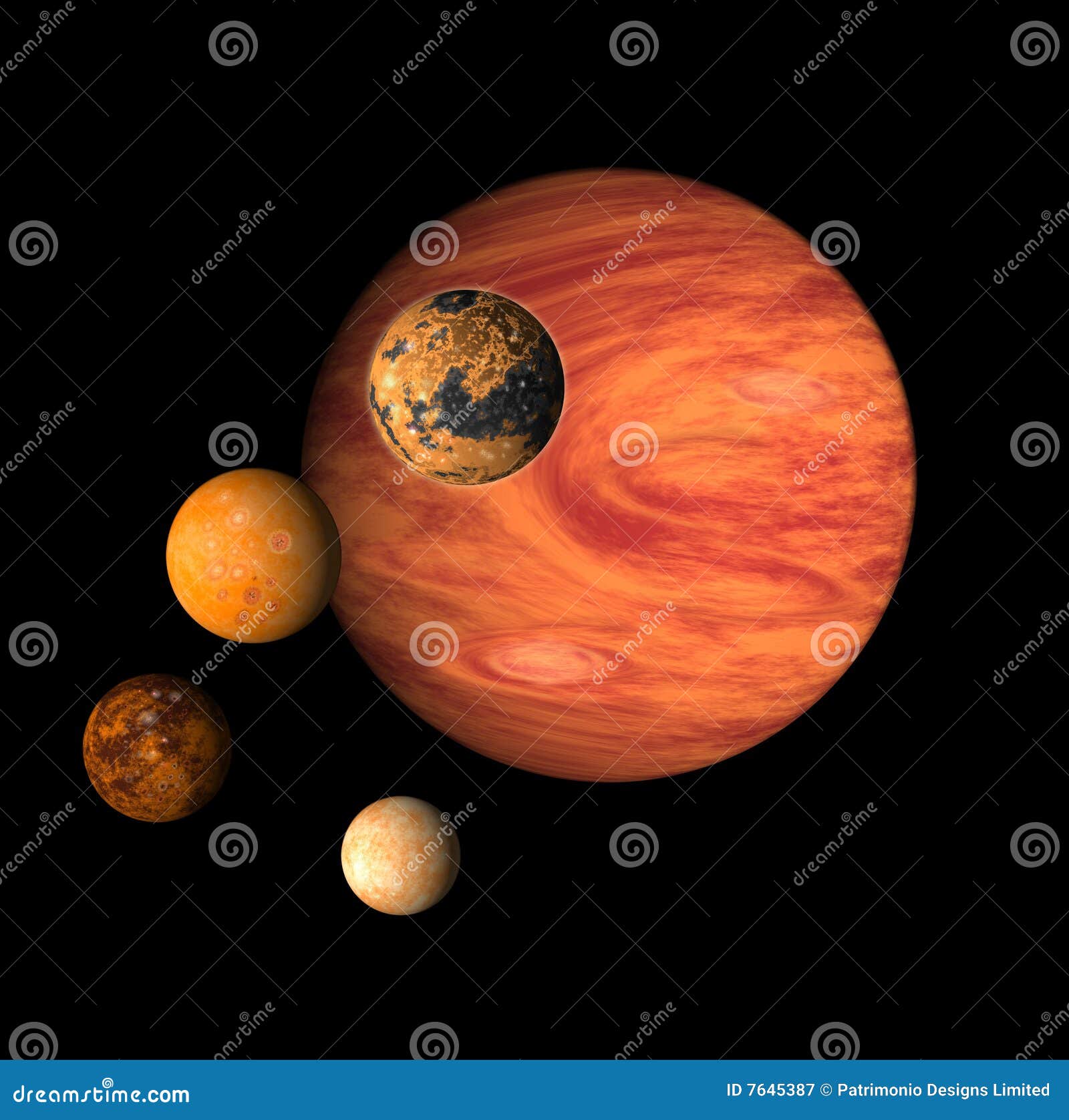 Planet Jupiter und Monde stock abbildung. Illustration von satellit ...