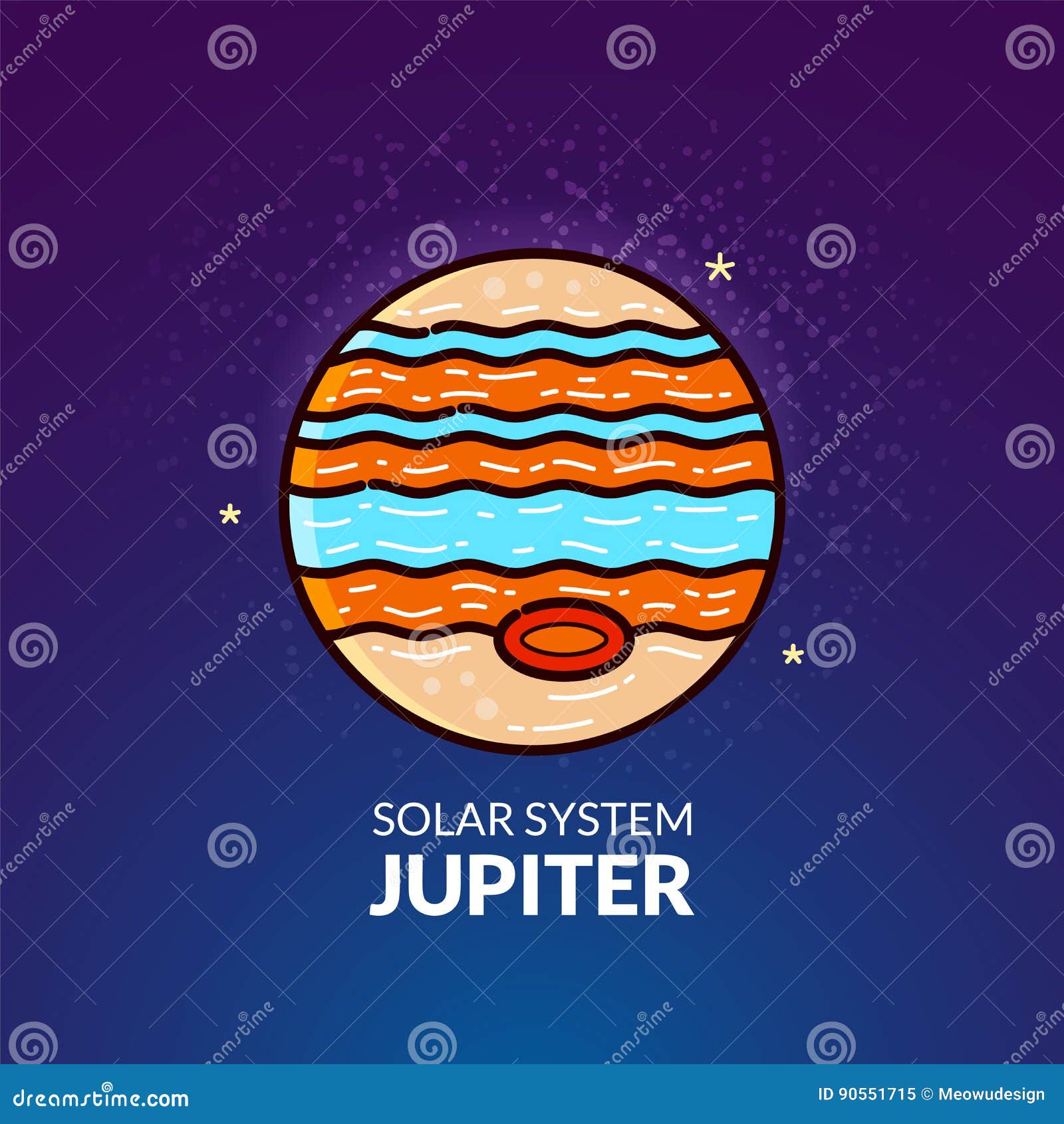 Planet Jupiter Vector Illustration Stock Vector - Illustration of ...