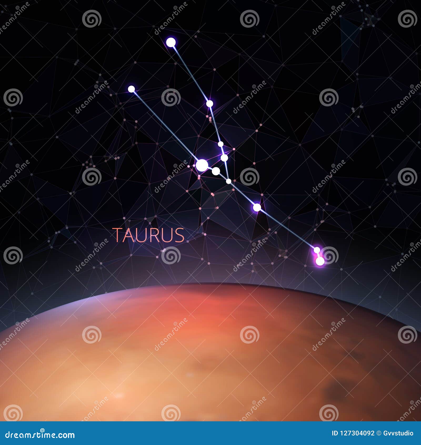 Planet with a Kind of Constellation of the Sign of the Zodiac Taurus ...