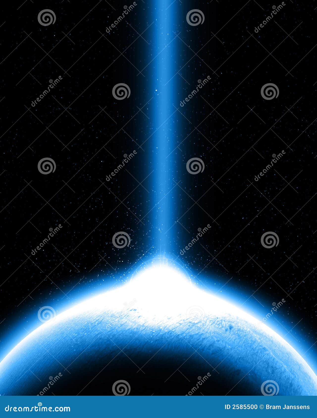 Planet with lightbeam stock illustration. Illustration of light - 2585500