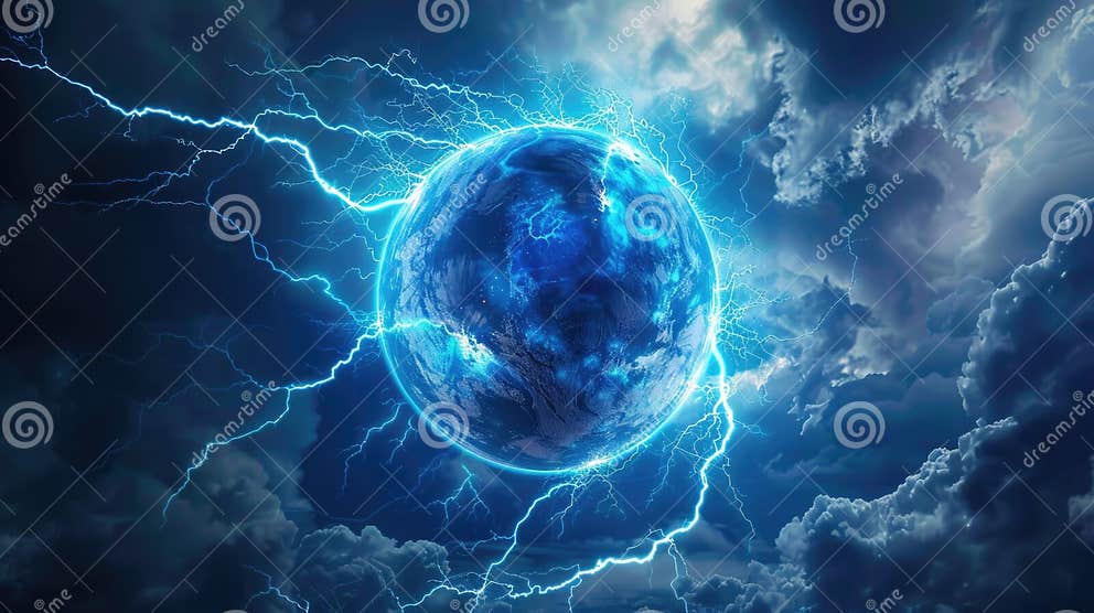 Planet with Lightning, Suitable for Science Fiction Projects. Stock ...