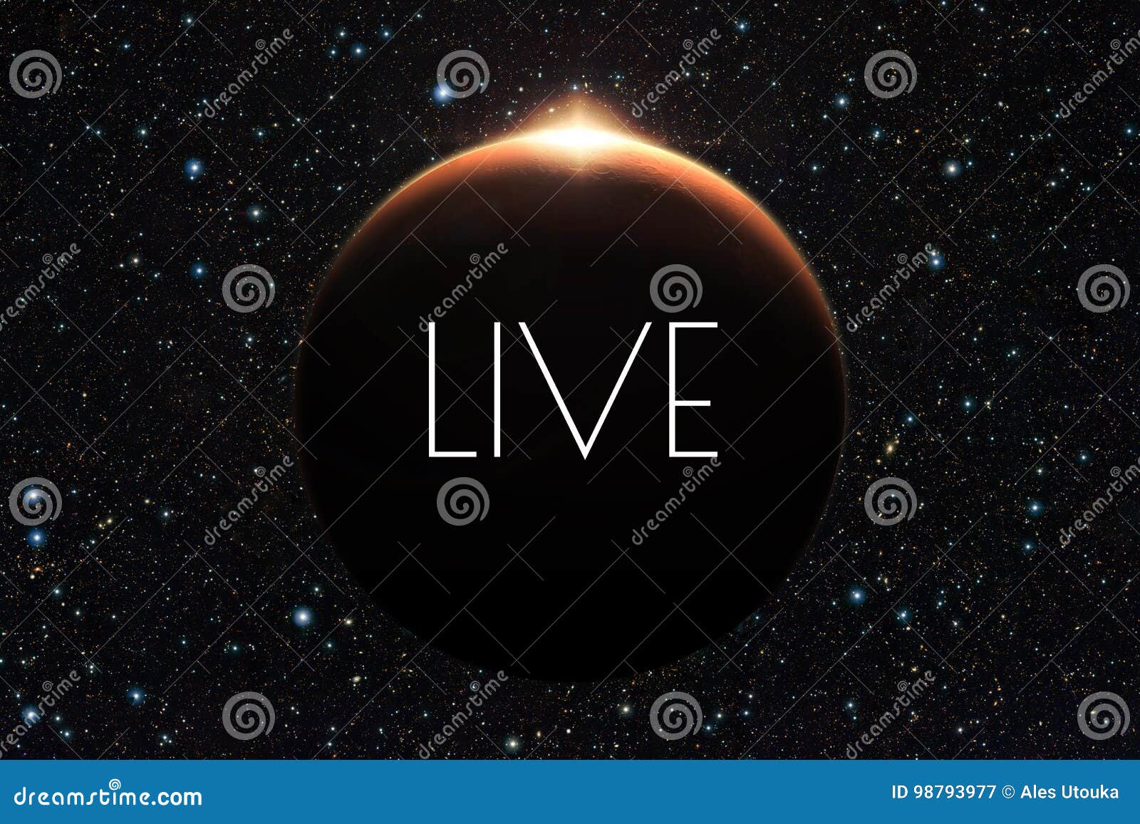 The Planet Mars with a Beautiful Sunset. the Surface of Mars Stock ...