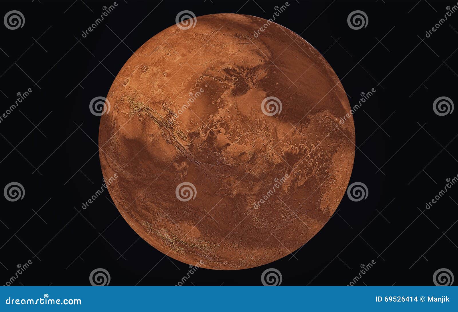 Planet Mars Black Background Stock Illustration - Illustration of orbit ...