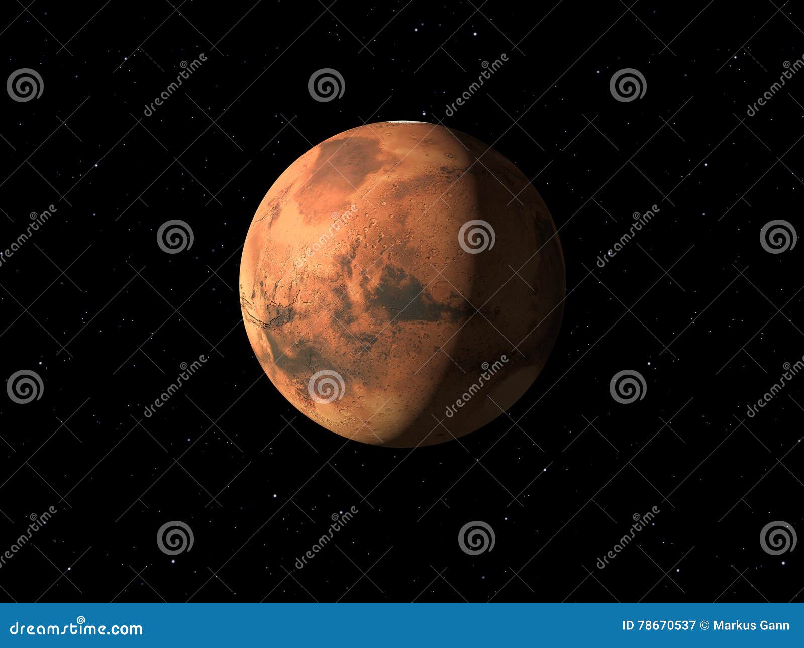 Planet Mars Done with Textures Stock Illustration - Illustration of ...