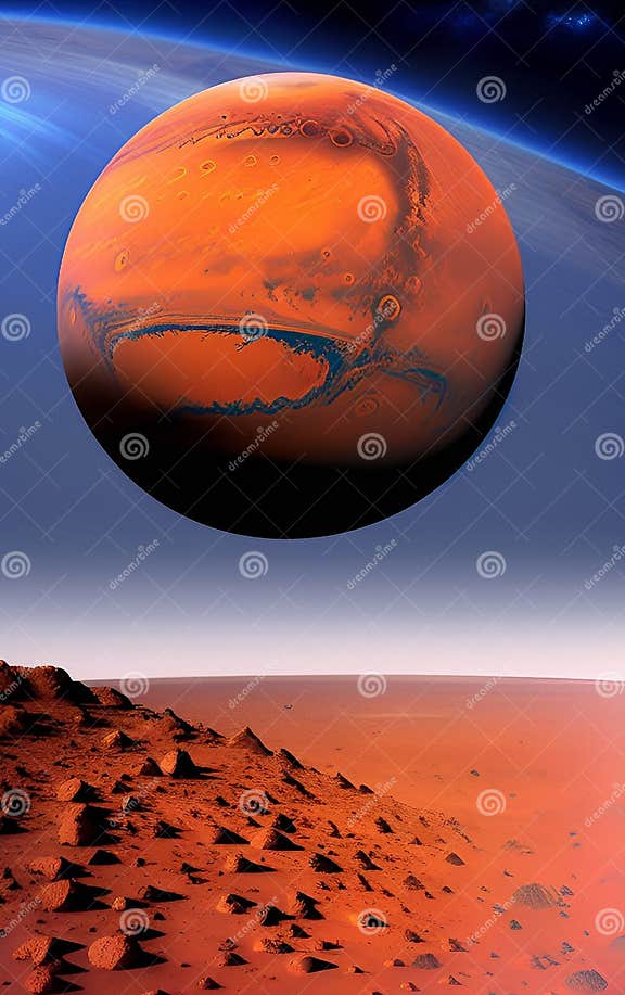 Planet Mars Illustration Artificial Intelligence Artwork Generated Stock Illustration ...