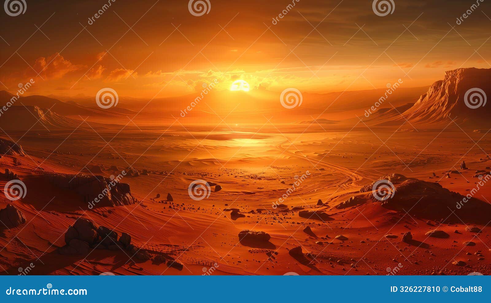 Planet Mars Illustration, Orange Red Eroded Mars Surface, Science ...