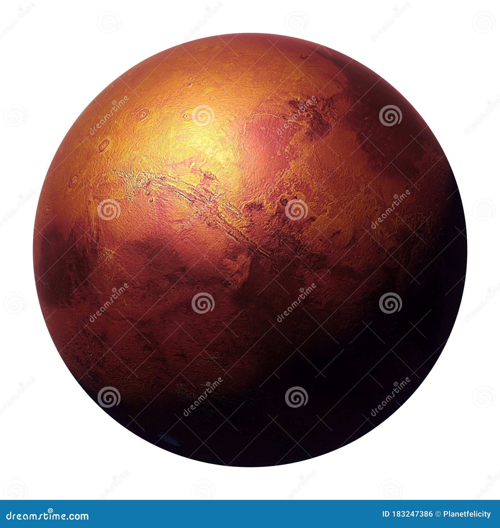 Planet Mars Isolated on White Background Stock Illustration ...