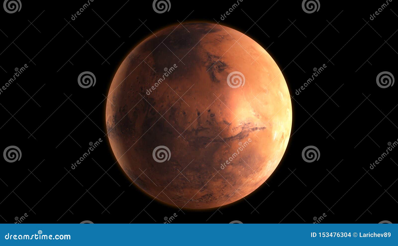 Planet Mars in the Outer Space. 3D Rendering Stock Illustration ...
