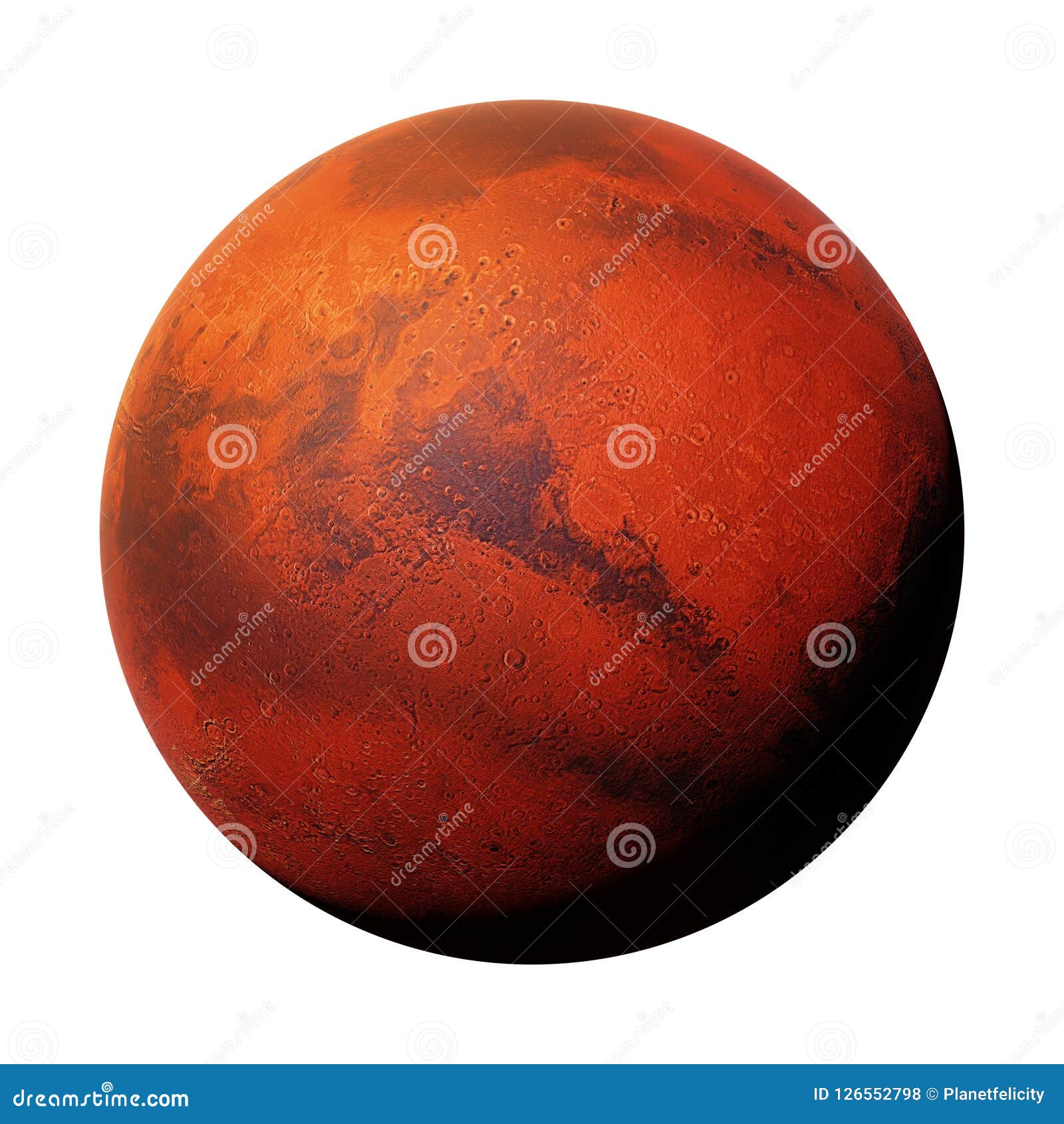 Planet Mars White Background