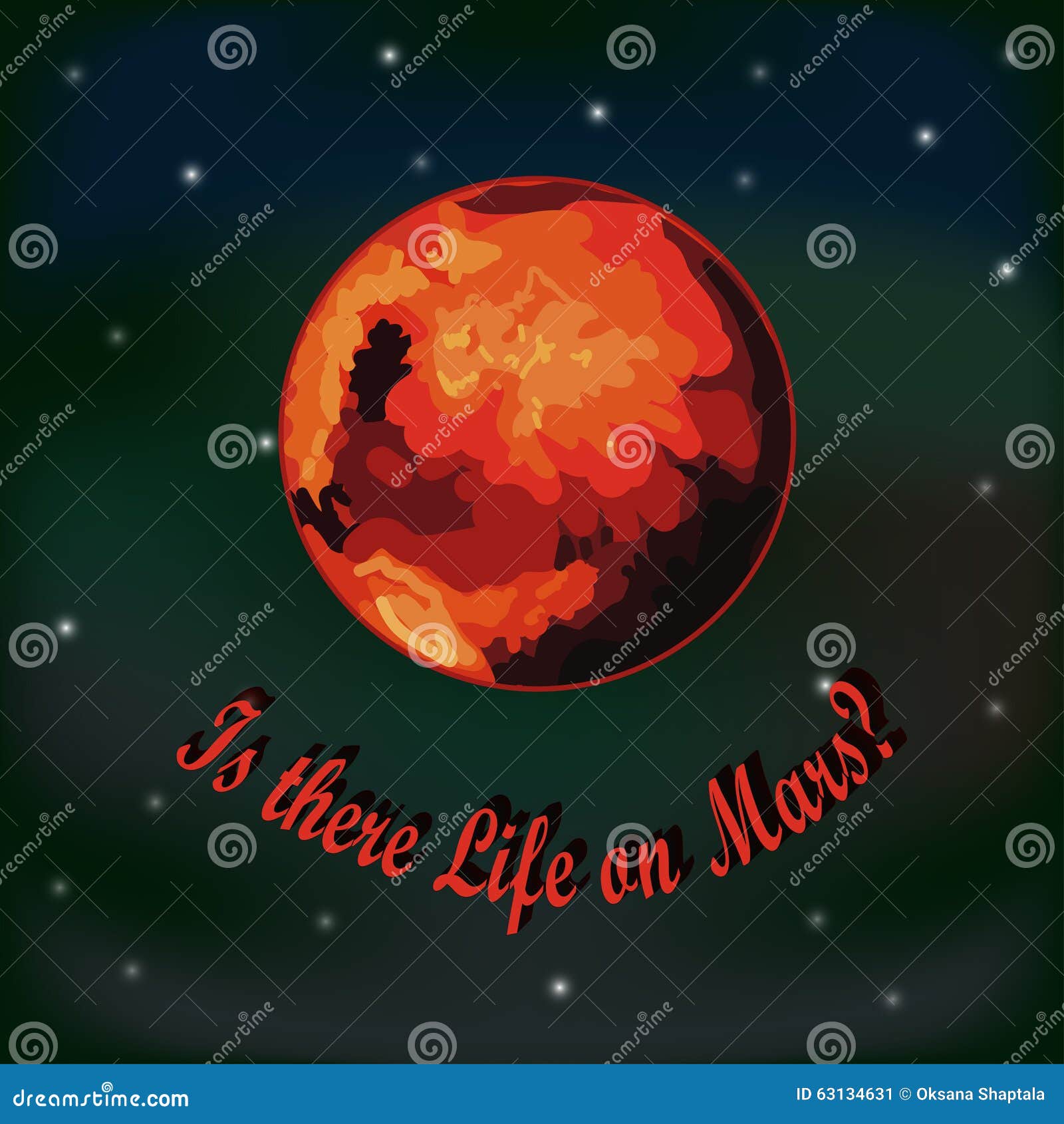 The Planet Mars. With Text Stock Vector - Image: 63134631