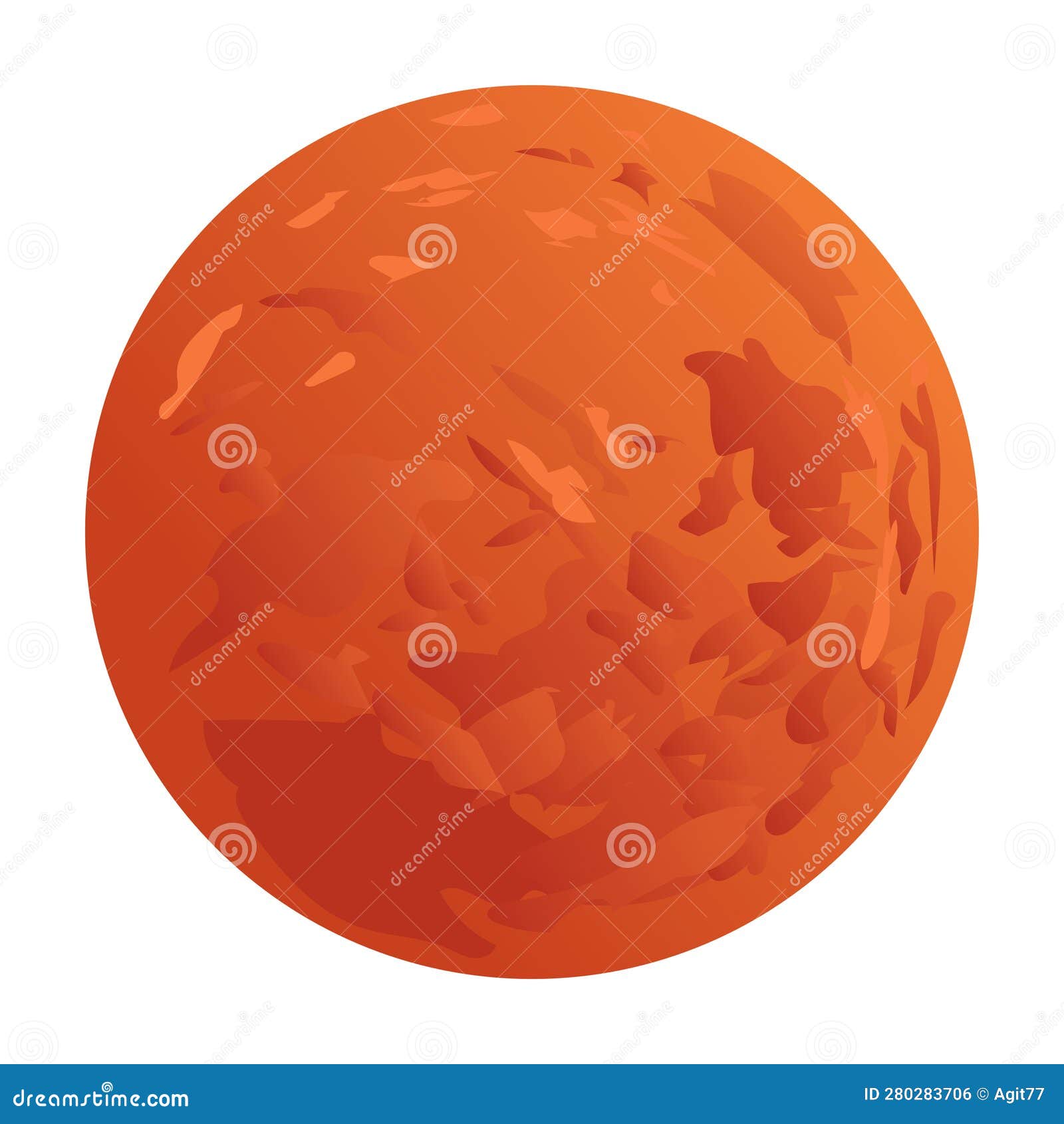 Planet Mars Vector Illustration Flat Design Stock Vector - Illustration ...