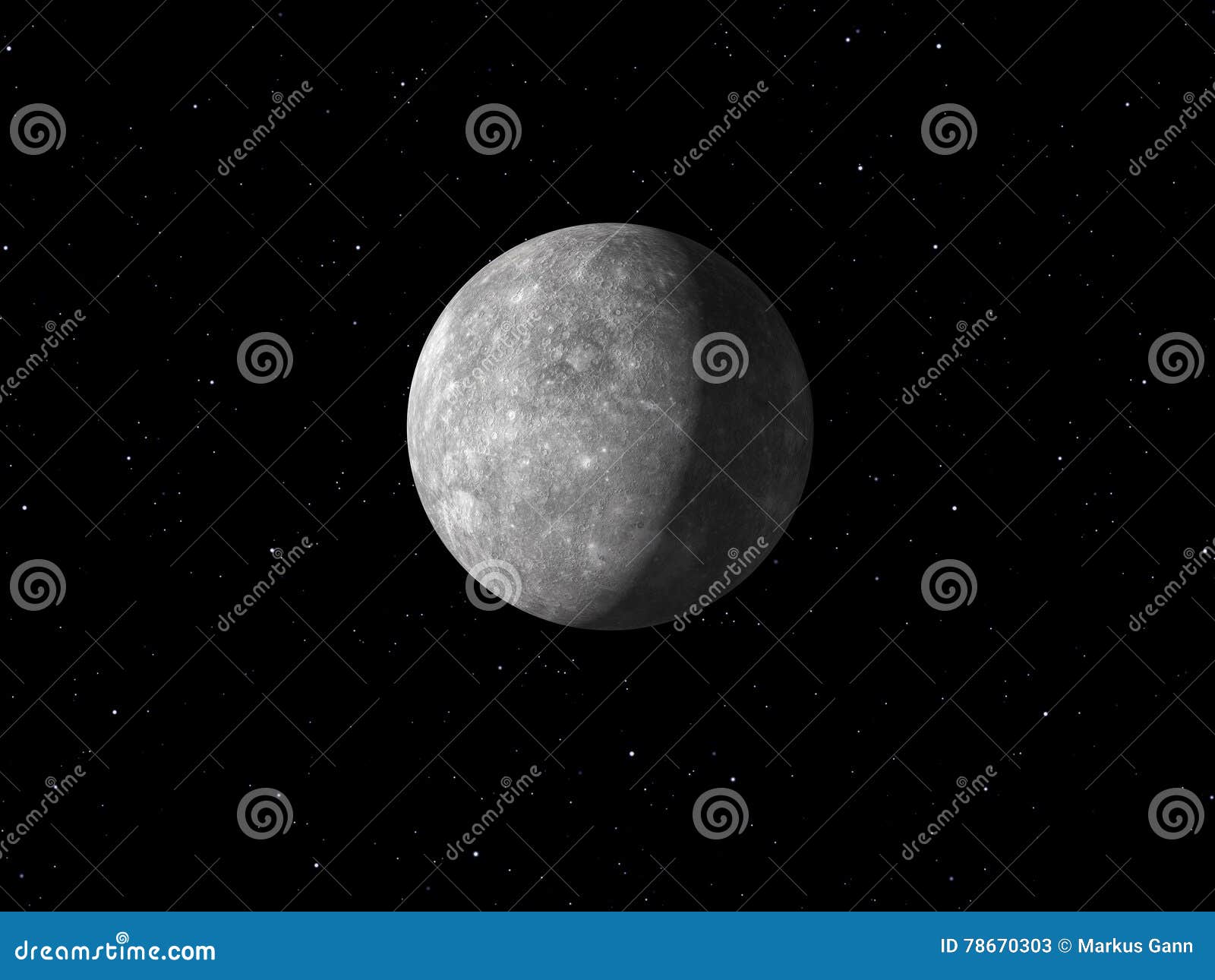 Planet Mercury Done with Textures Stock Illustration - Illustration of ...