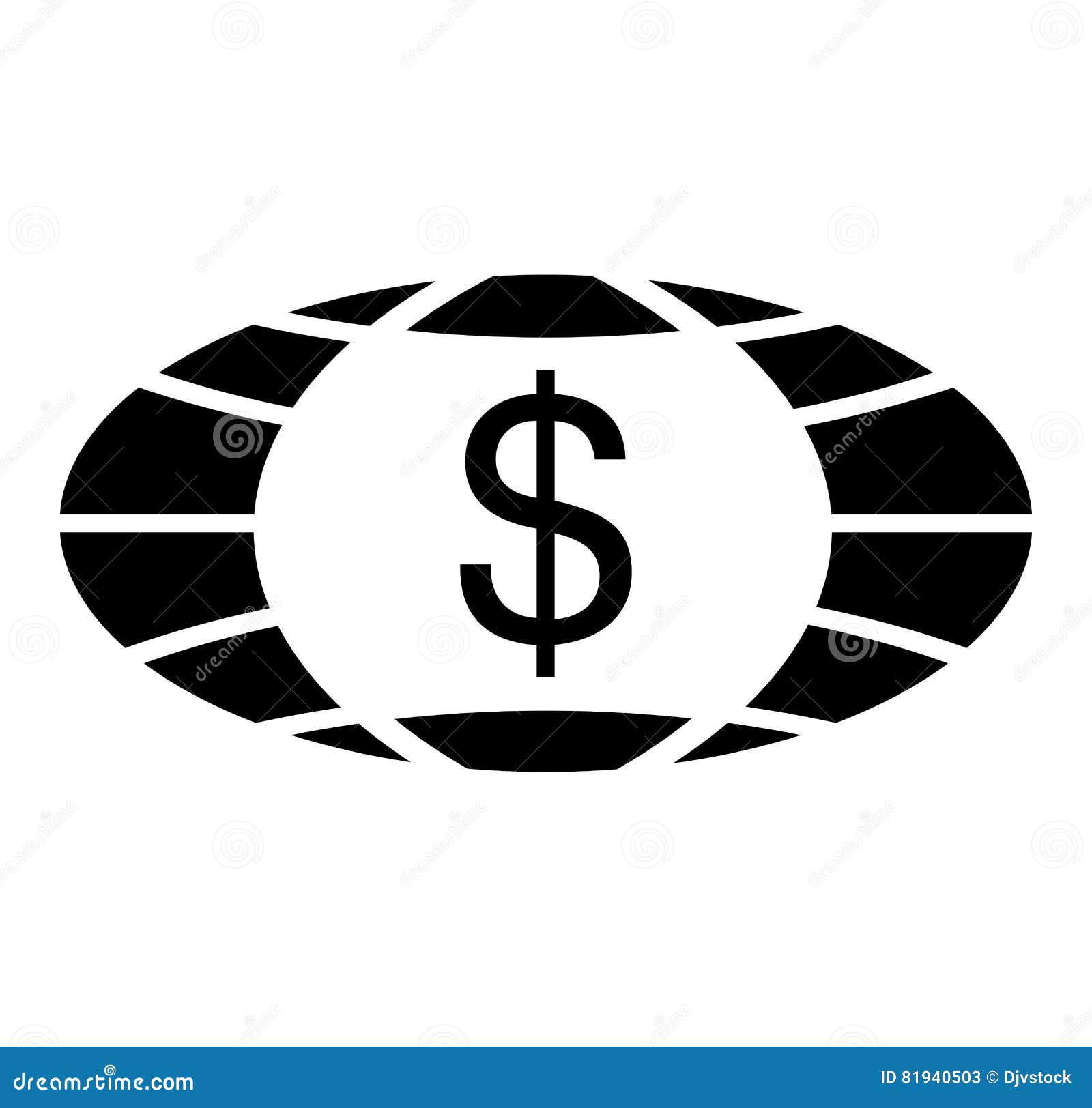 Planet with money symbol stock vector. Illustration of icon - 81940503