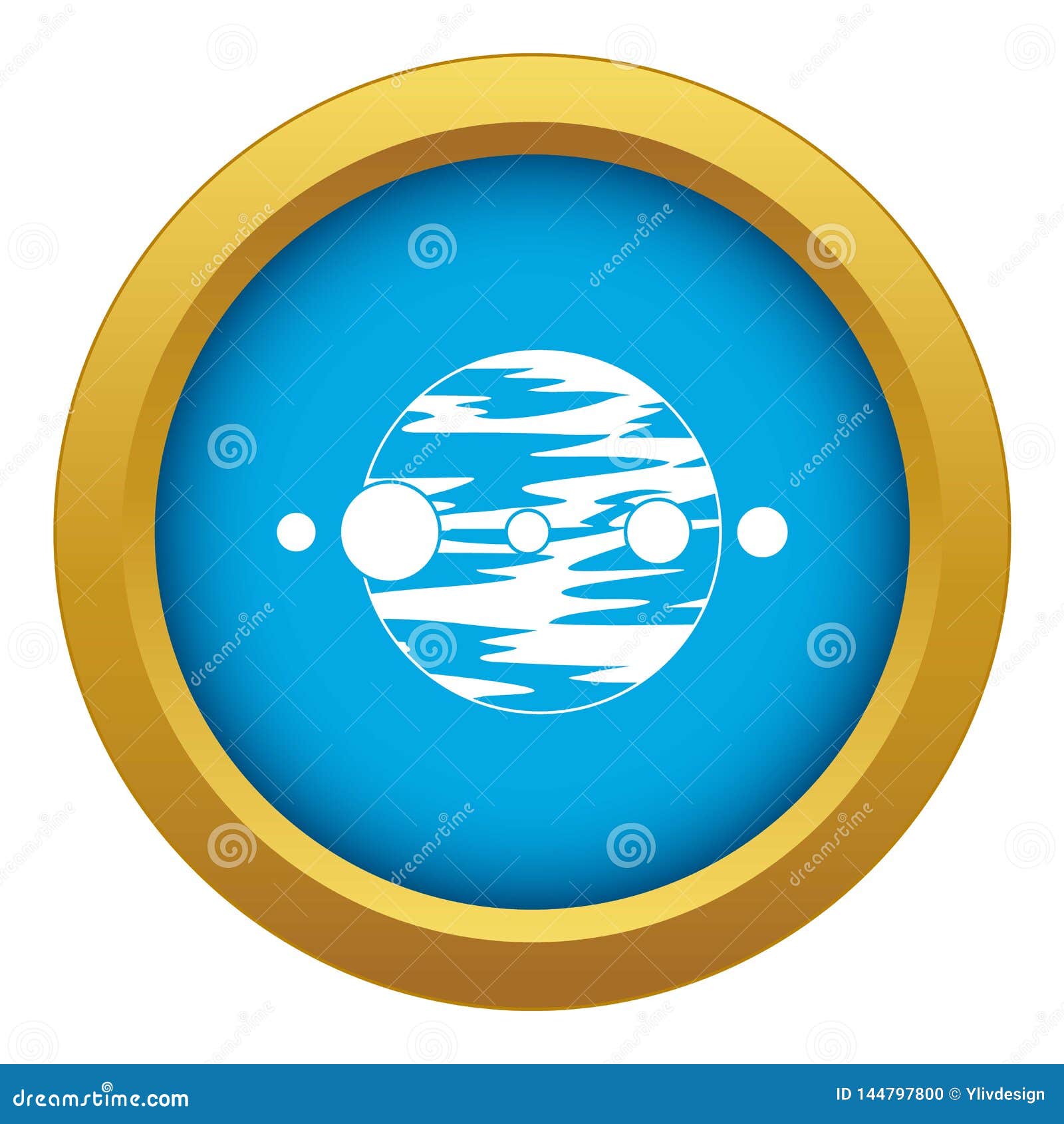 Planet With Moons Orbiting Icon Cartoon Vector | CartoonDealer.com ...
