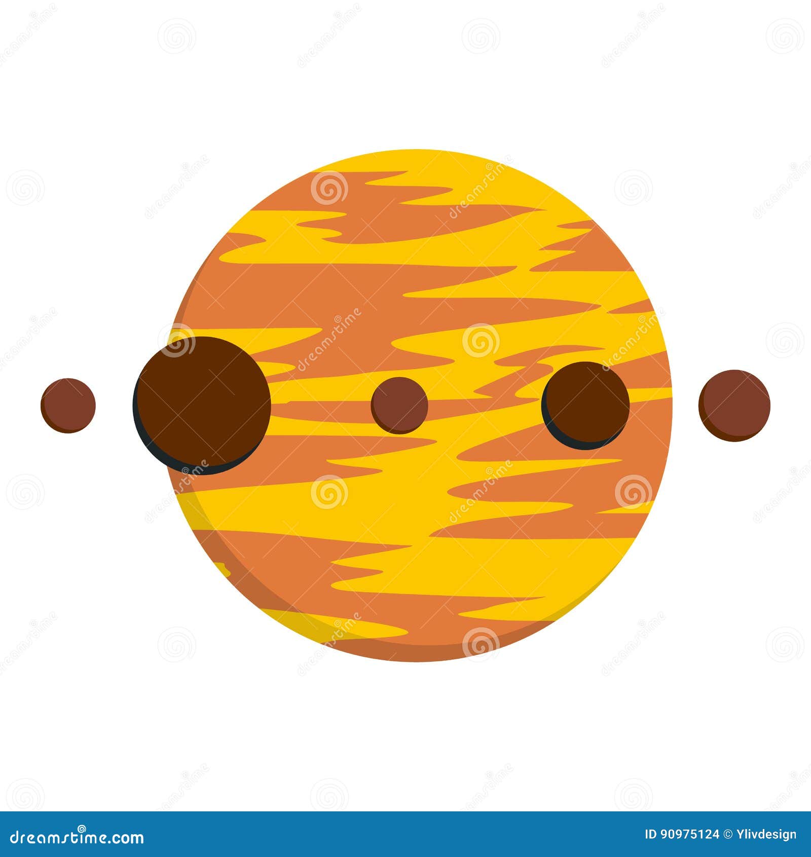 Planet With Moons Orbiting Icon Cartoon Vector | CartoonDealer.com ...