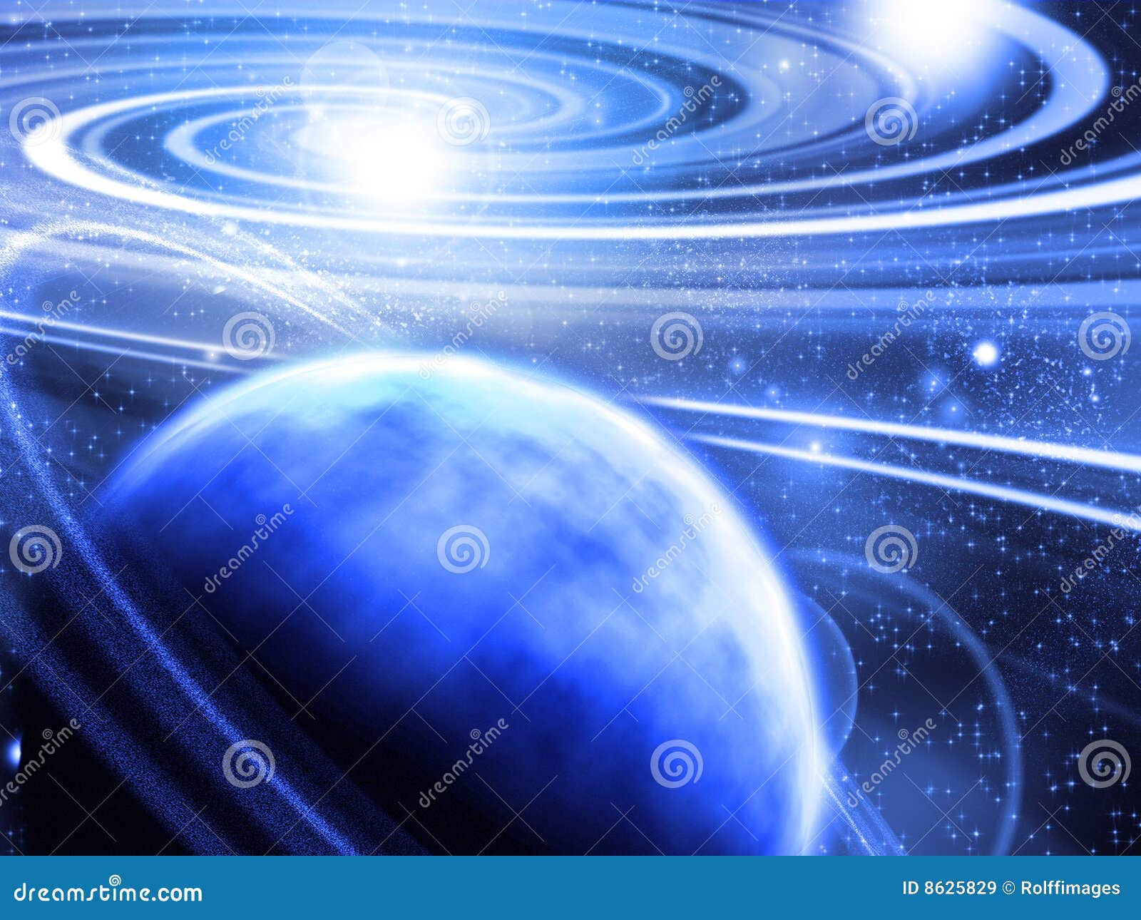 Planet near spiral stock illustration. Illustration of planet - 8625829