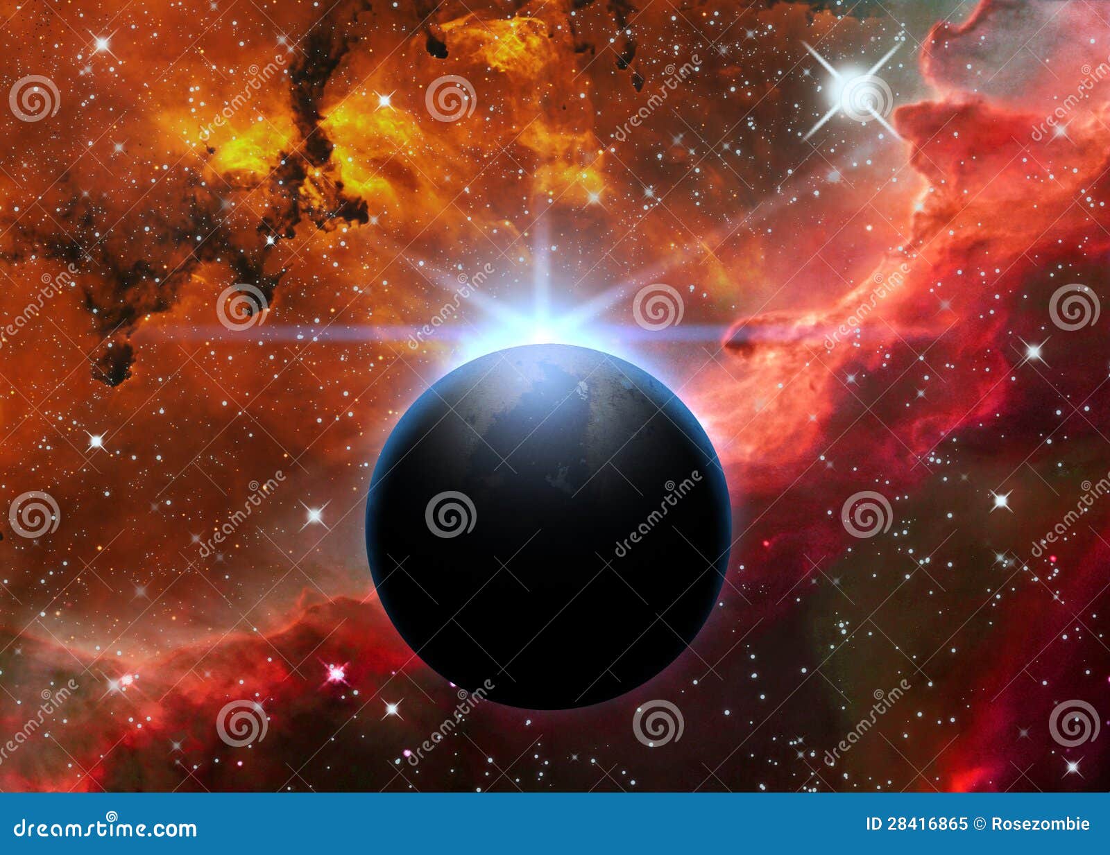 Planet and Nebula stock illustration. Illustration of formation - 28416865
