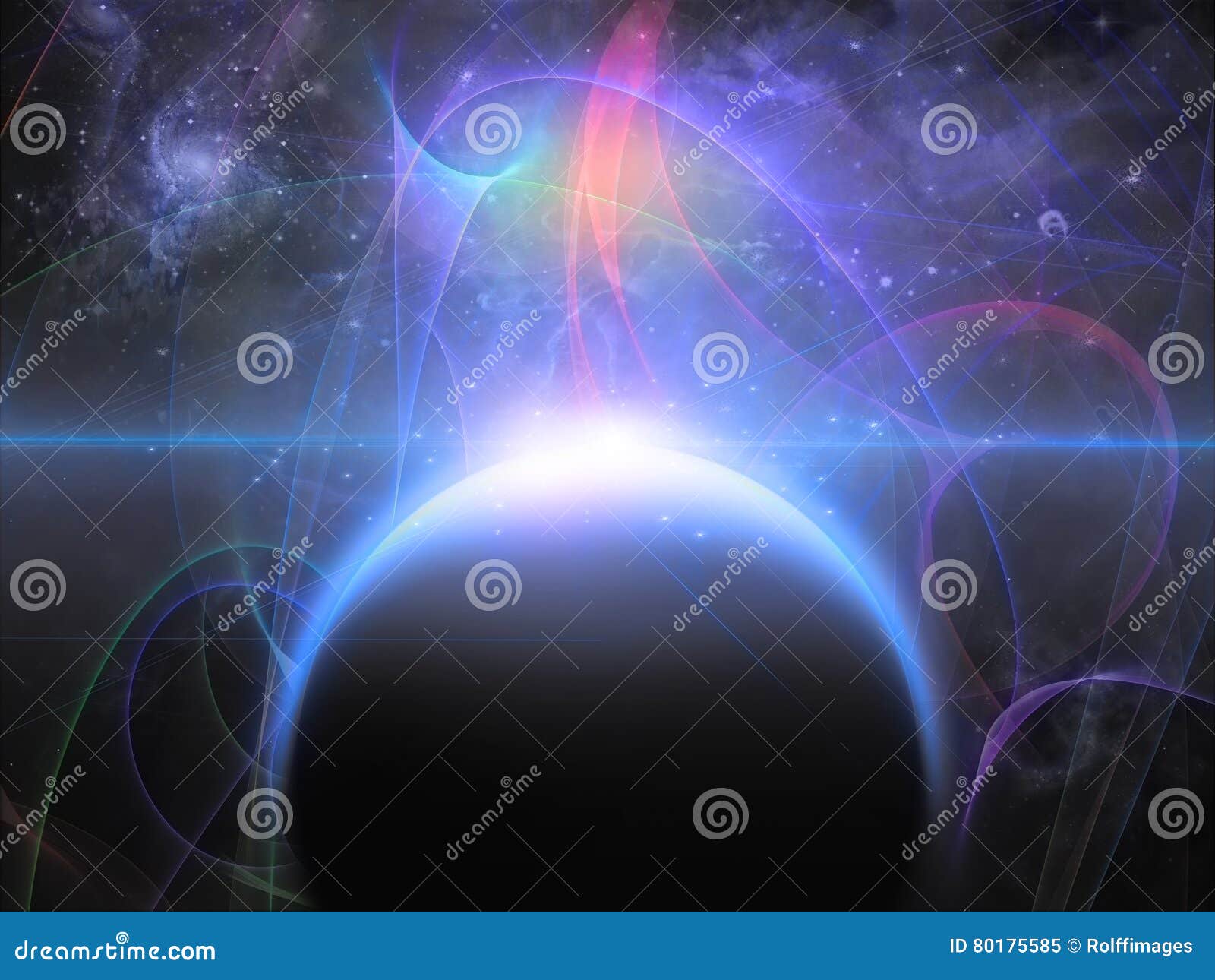 Planet with Nebulous Filaments Stock Illustration - Illustration of ...