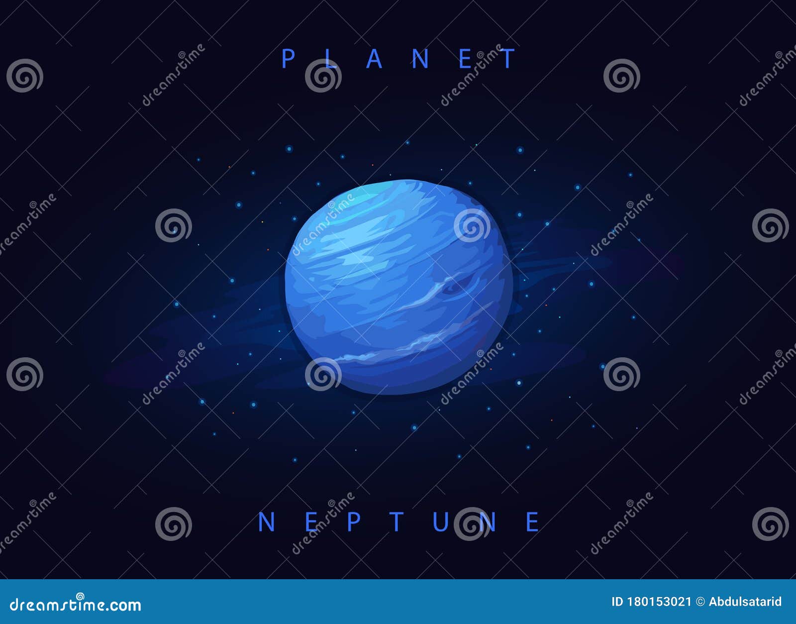 Planet Neptune Symbol. Neptune Sign. Abstract Night Sky Background ...