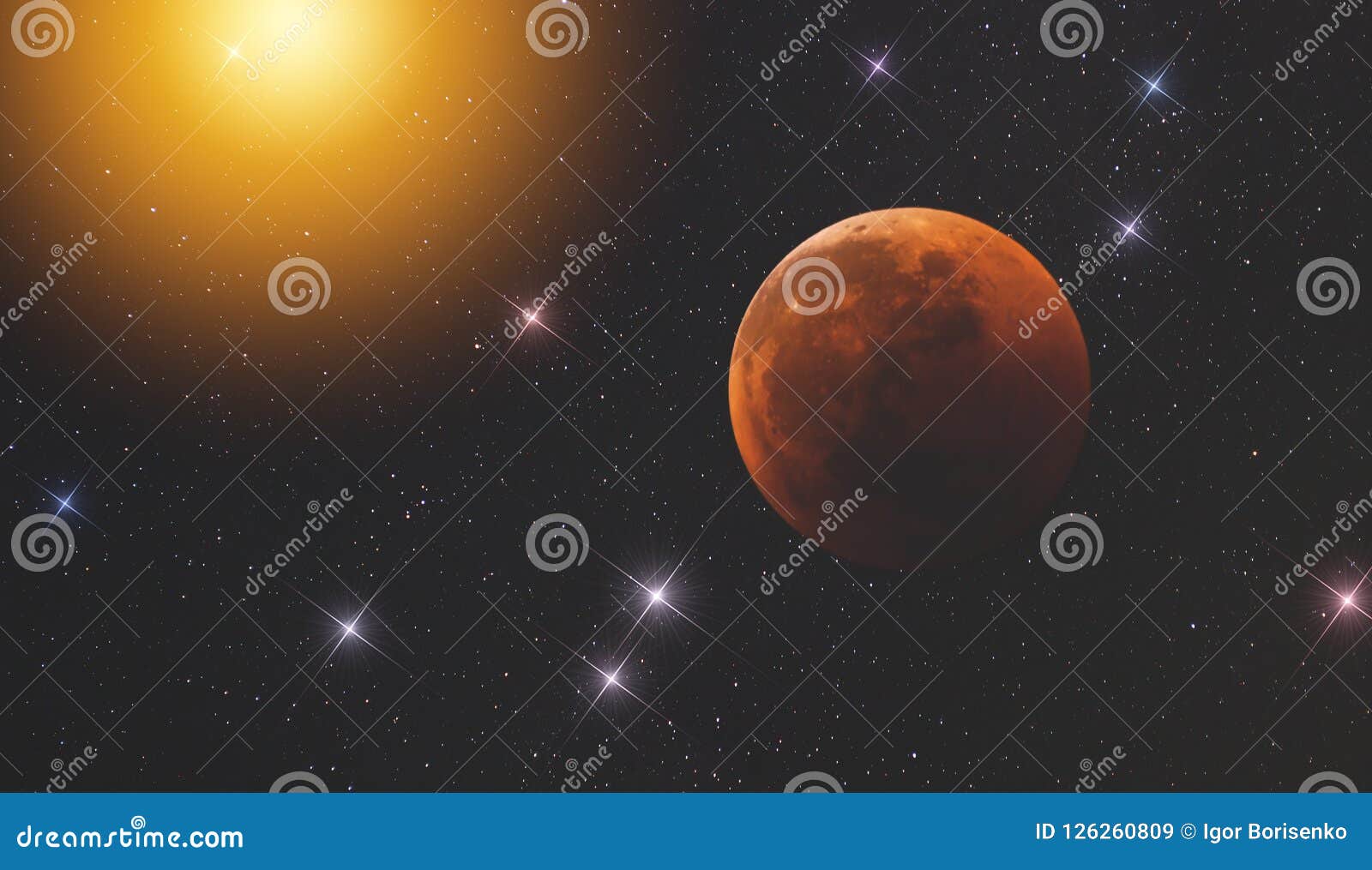 Planet in Open Space Against the Backdrop of an Endless Array of Stars ...