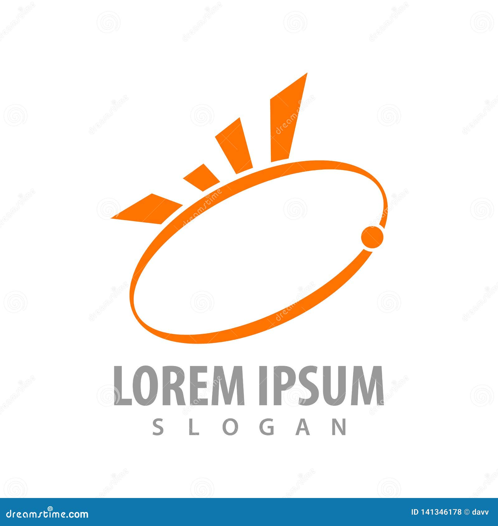 Planet Orbit with Rays Logo Concept Design. Symbol Graphic Template ...