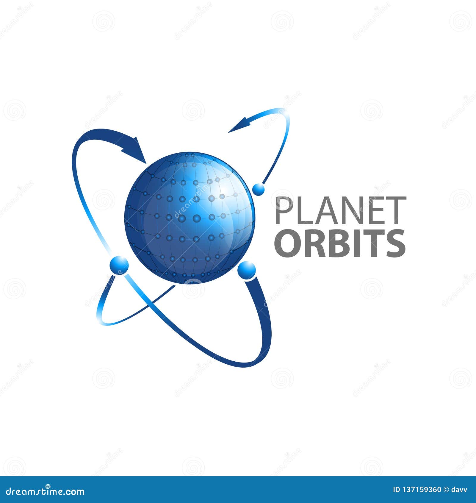 Planet Orbits Arrow Logo Concept Design. Symbol Graphic Template ...