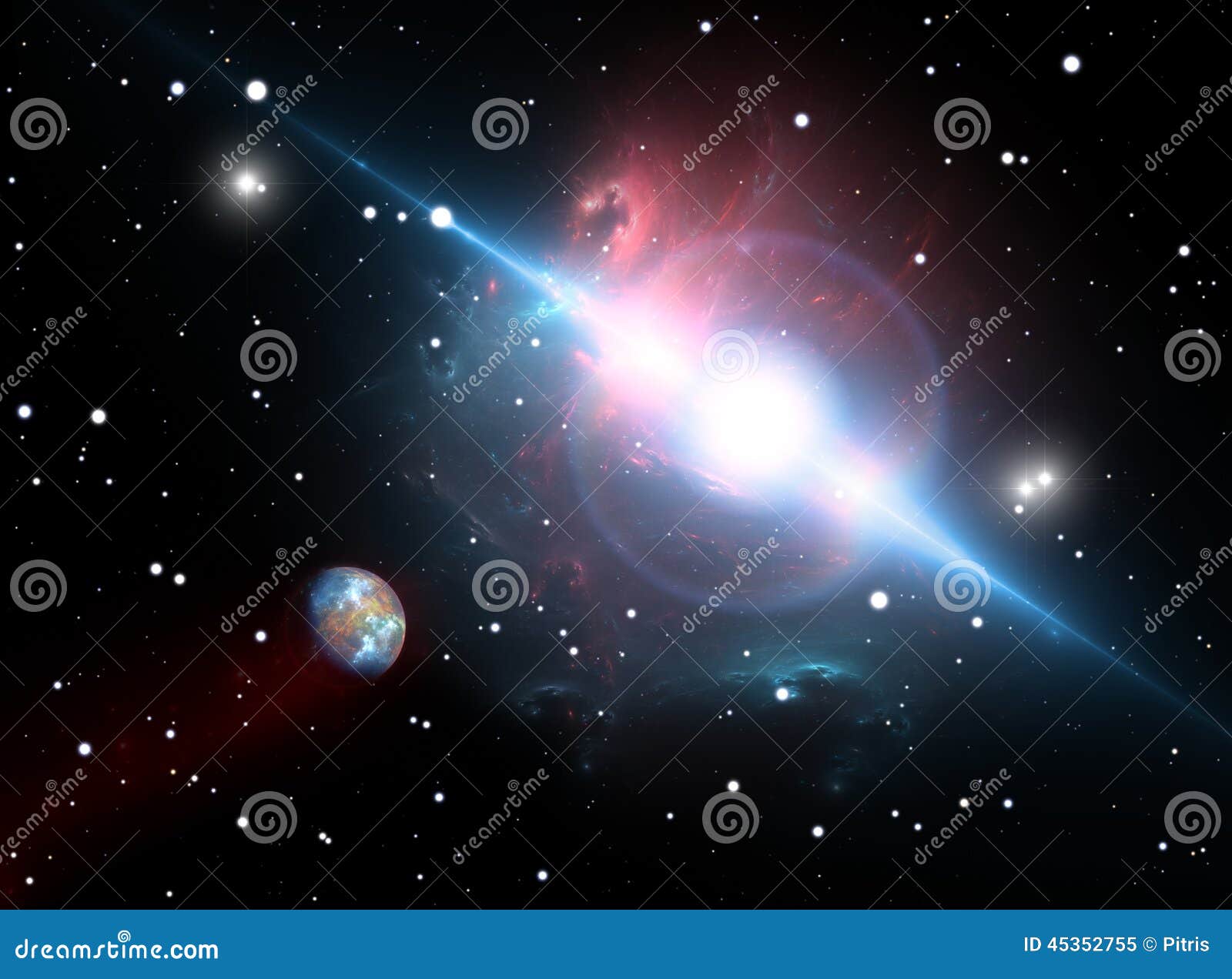 The Planet Orbits the Pulsar in the Danger Zone Stock Illustration ...