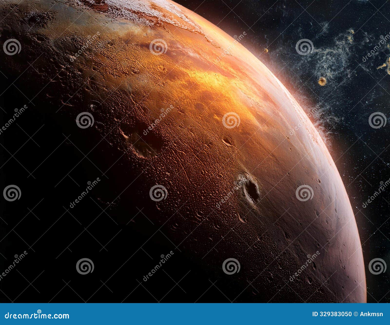 Planet and Outer Space Featuring Elements Like Planetary Surfaces ...