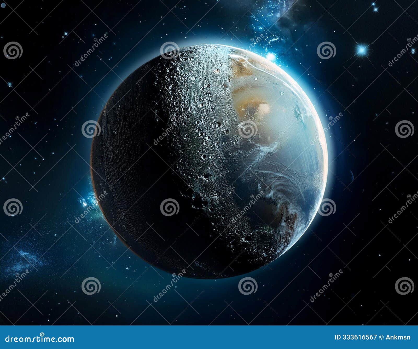 Planet and Outer Space Featuring Elements Like Planetary Surfaces ...