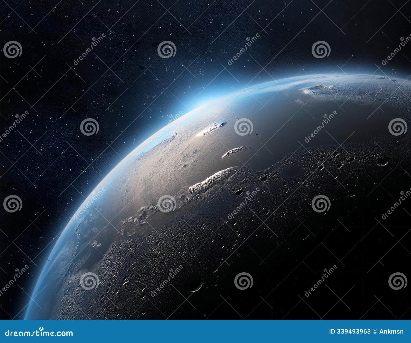 Planet and Outer Space Featuring Elements Like Planetary Surfaces ...