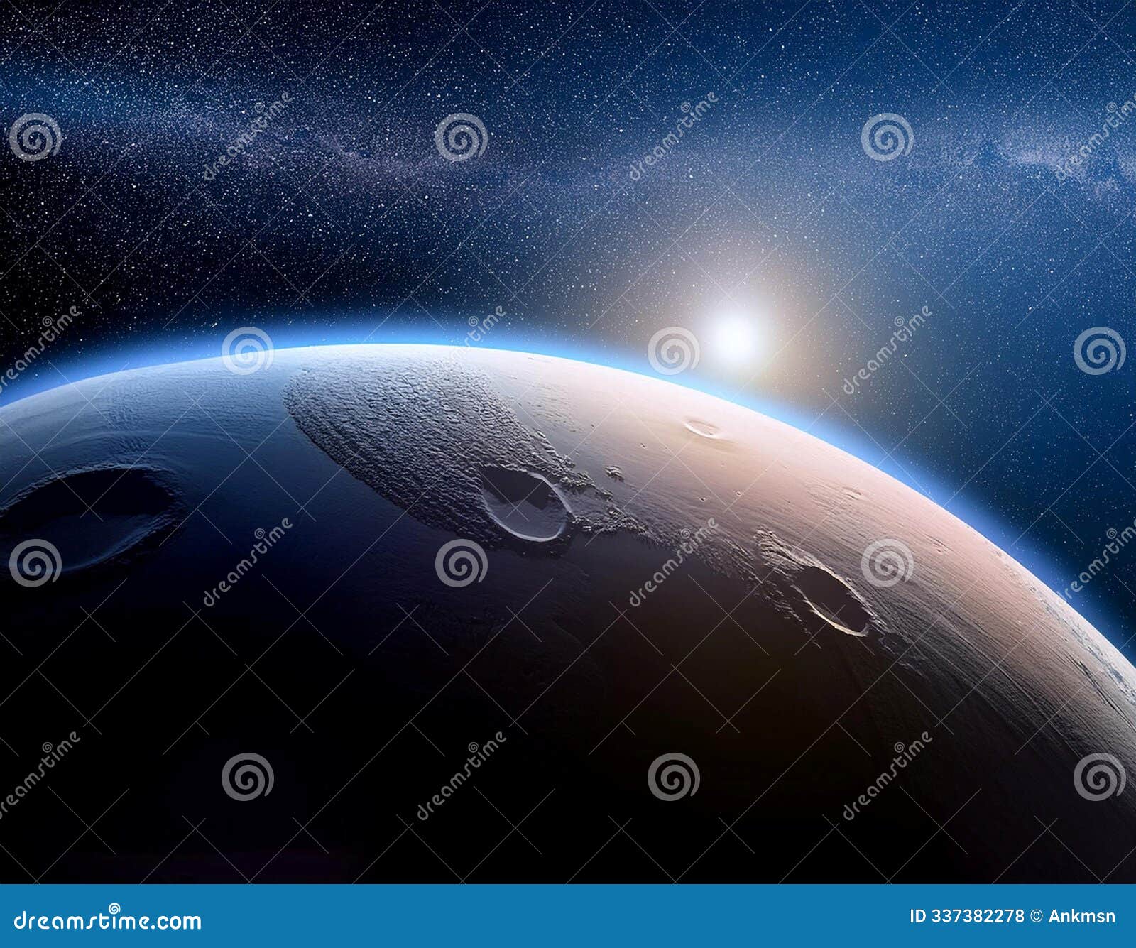 Planet and Outer Space Featuring Elements Like Planetary Surfaces ...