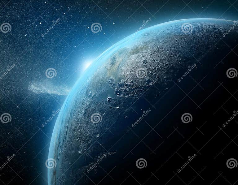Planet and Outer Space Featuring Elements Like Planetary Surfaces ...