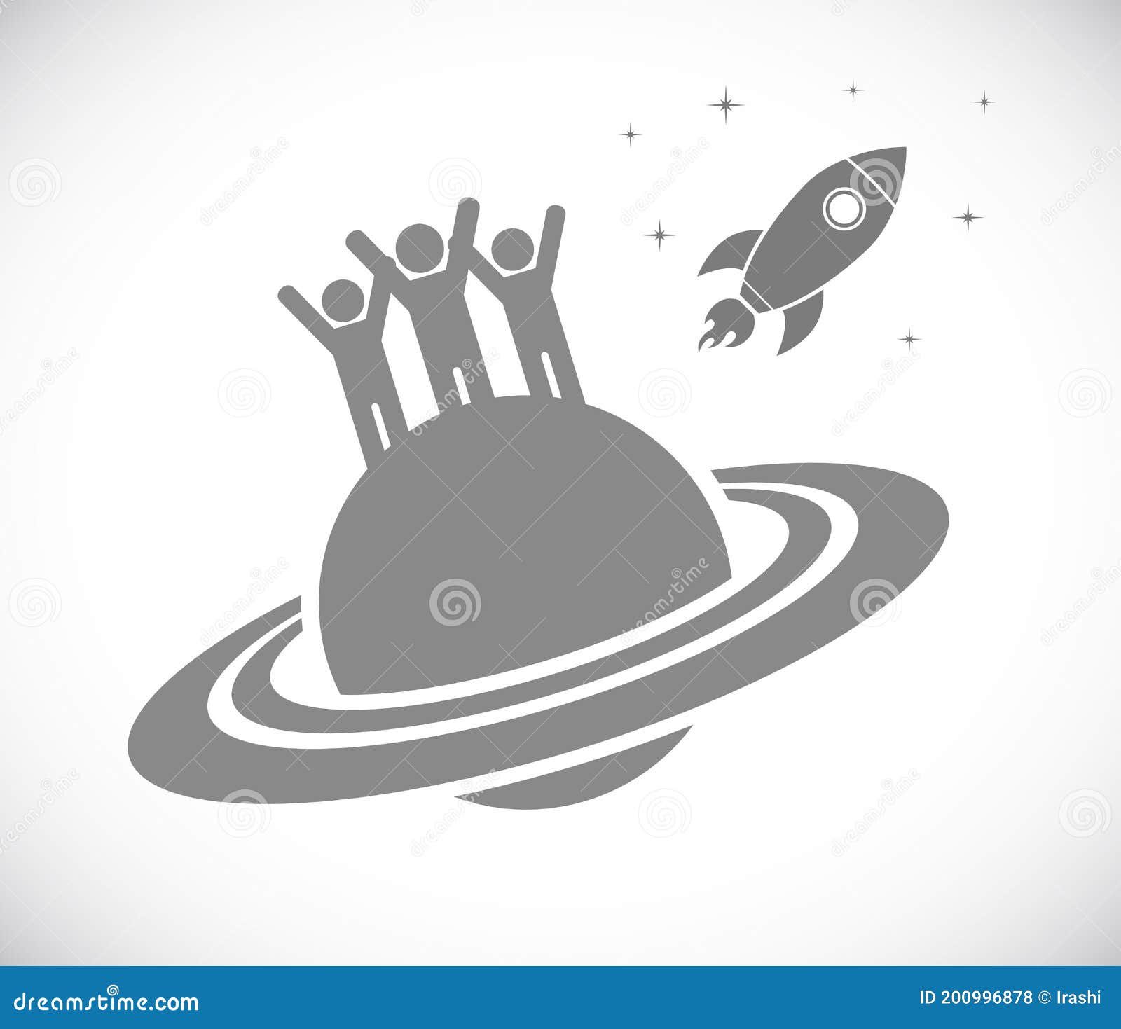 Planet with people icon stock vector. Illustration of communication ...