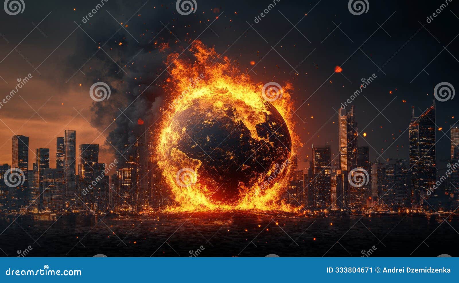 Planet in Peril: Earth& X27;s Collapse Concept Illustration Stock ...