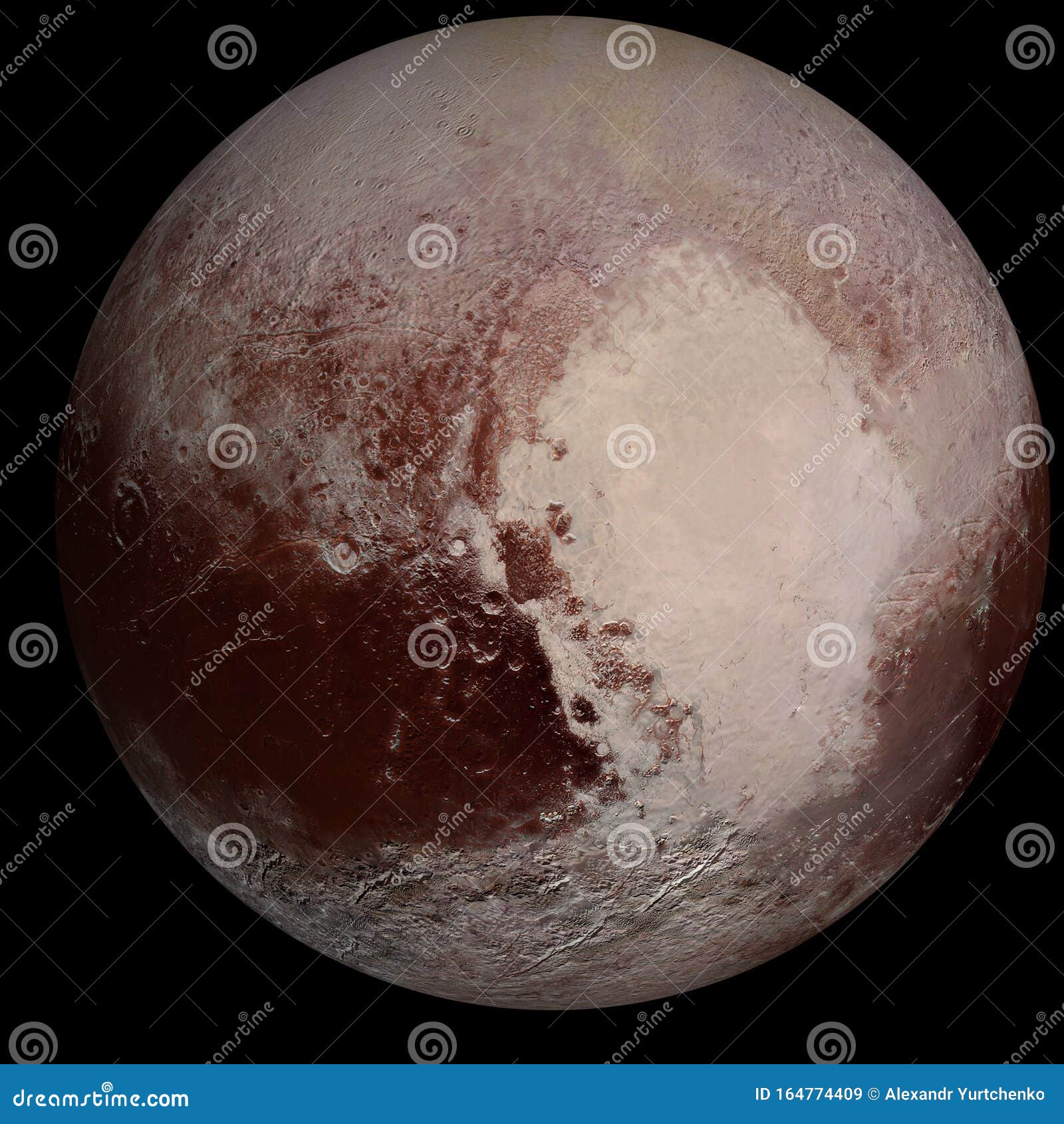 Planet Pluto in colour stock image. Image of dark, nasa - 164774409