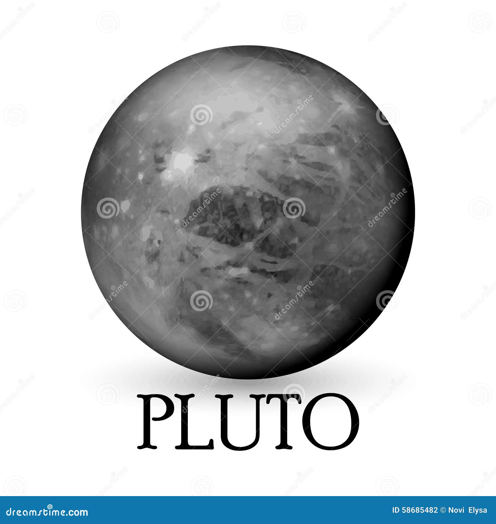 Planet Pluto Symbol Red Blue. Pluto Sign. Abstract Night Sky Background ...