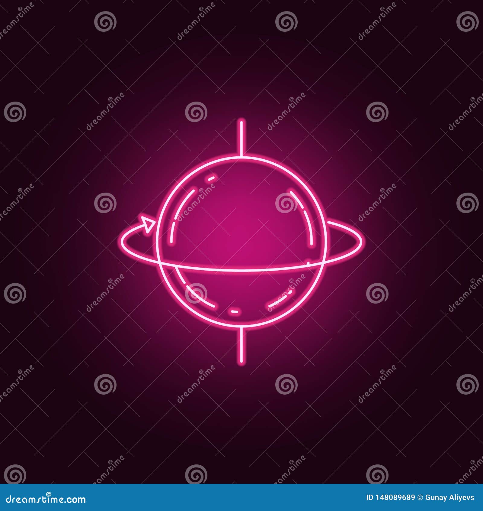Planet Revolution Meter Neon Icon. Elements of Measure Set Stock ...