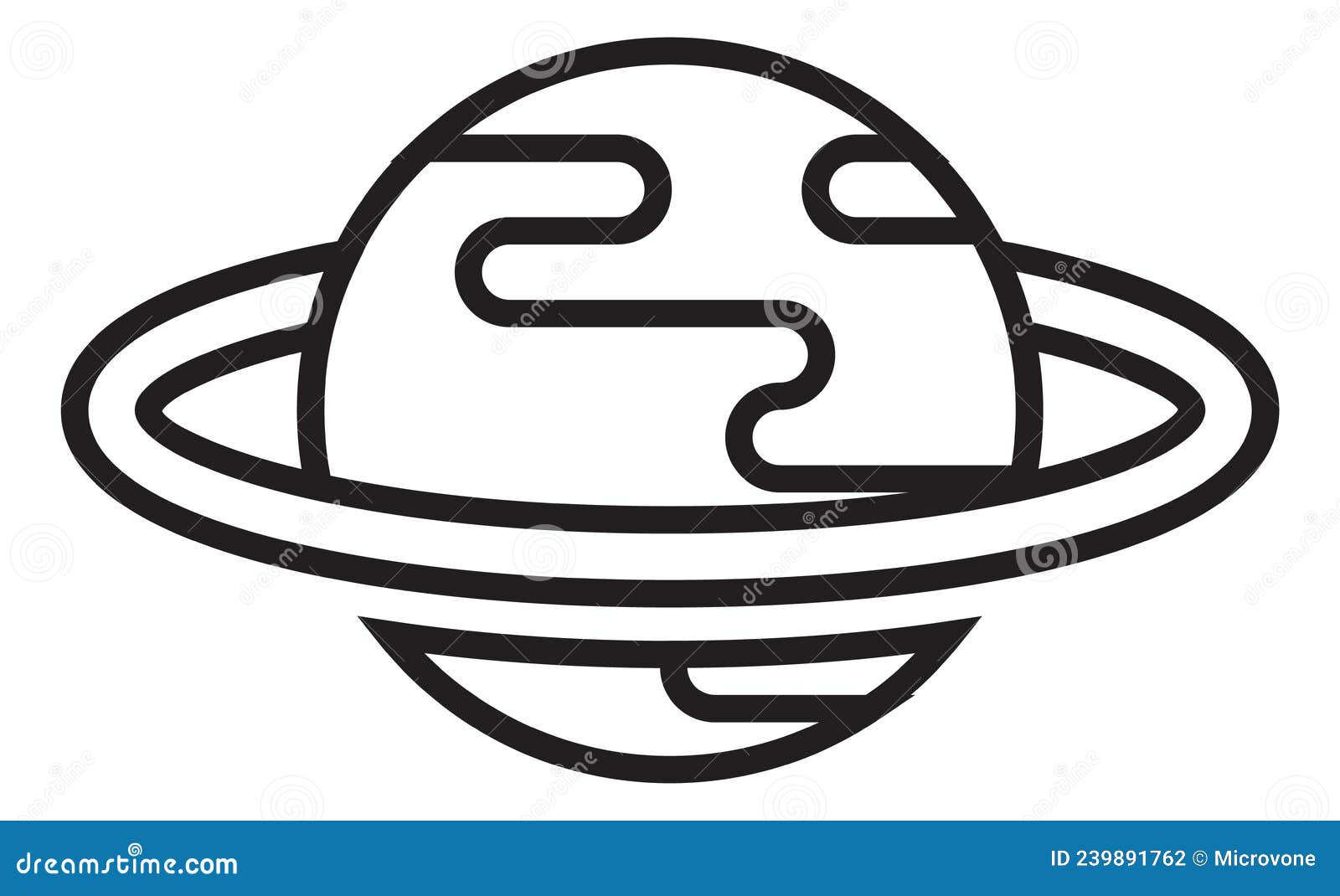 Planet with Ring. Cosmic Space Symbol Stock Vector - Illustration of ...