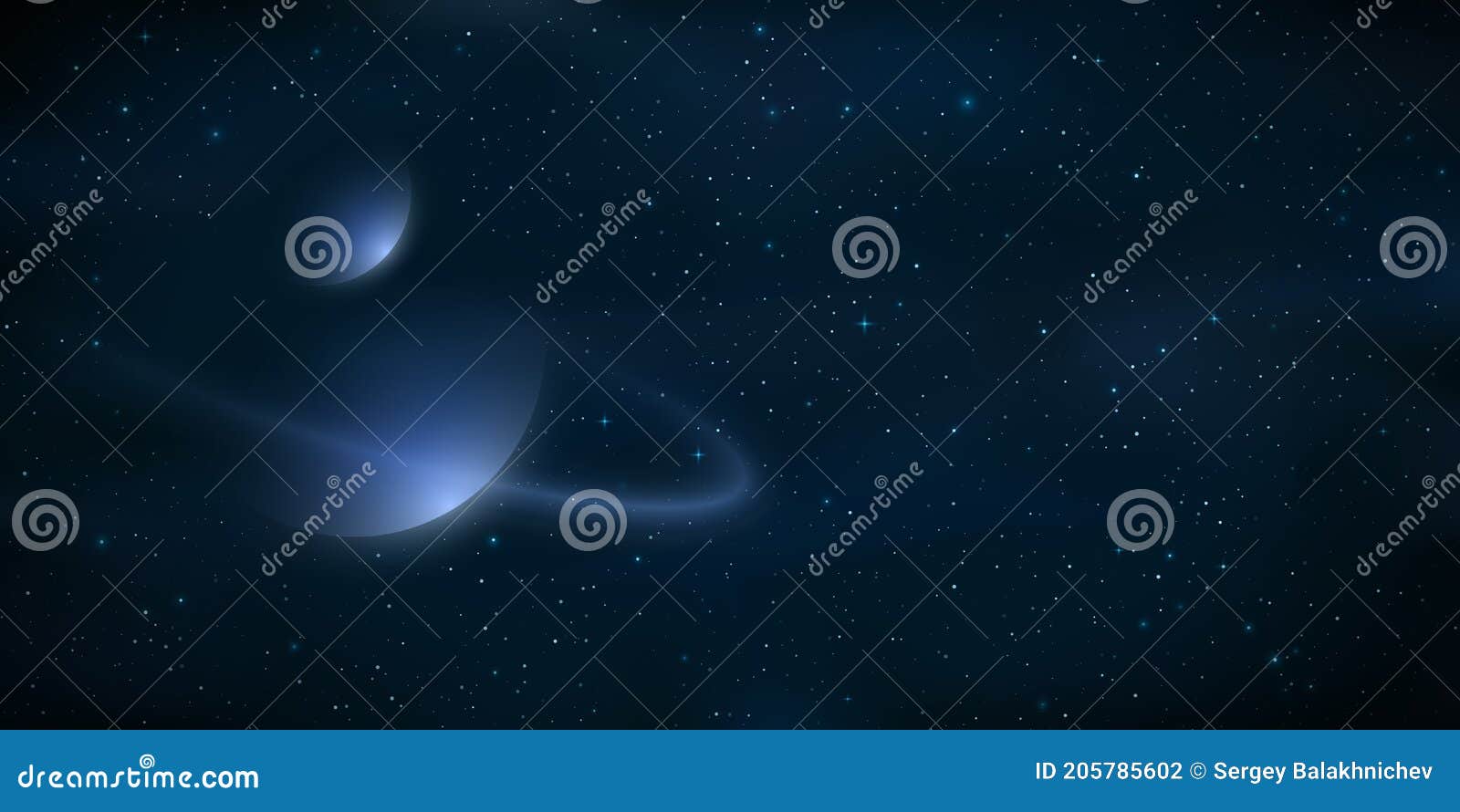 Planet with a Ring on a Realistic Galaxy Background. Space Concept ...