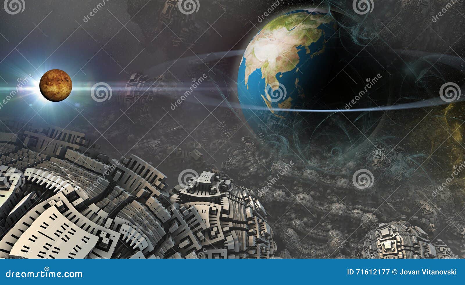 Planet with rings stock illustration. Illustration of geometric - 71612177
